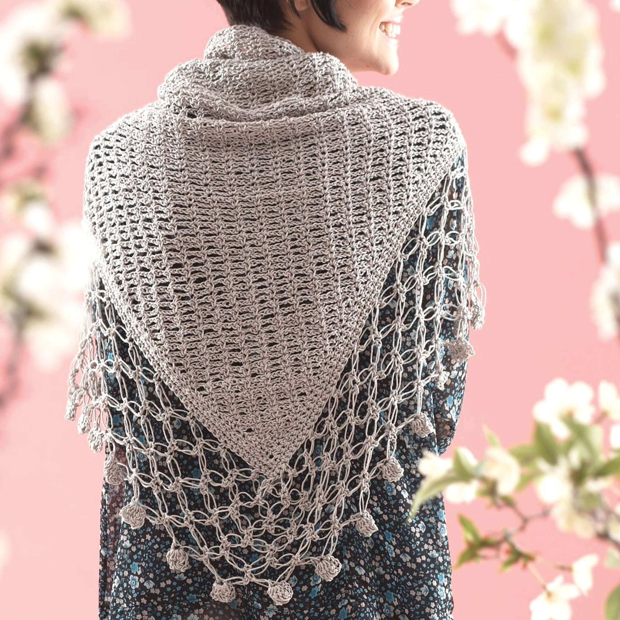 Free Patons Lace Edge Shawl Crochet Pattern | Yarnspirations