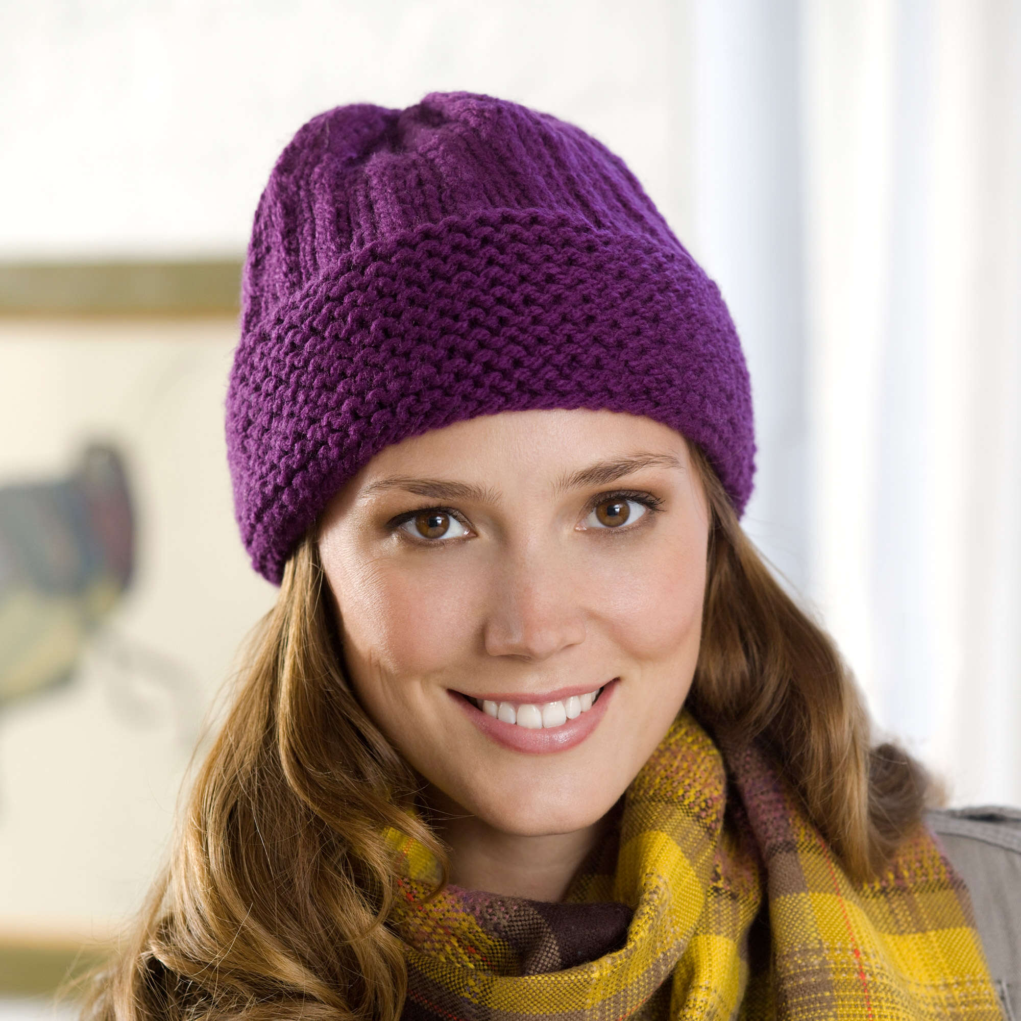 Free Red Heart Easy Cuffed Hat Pattern | Yarnspirations