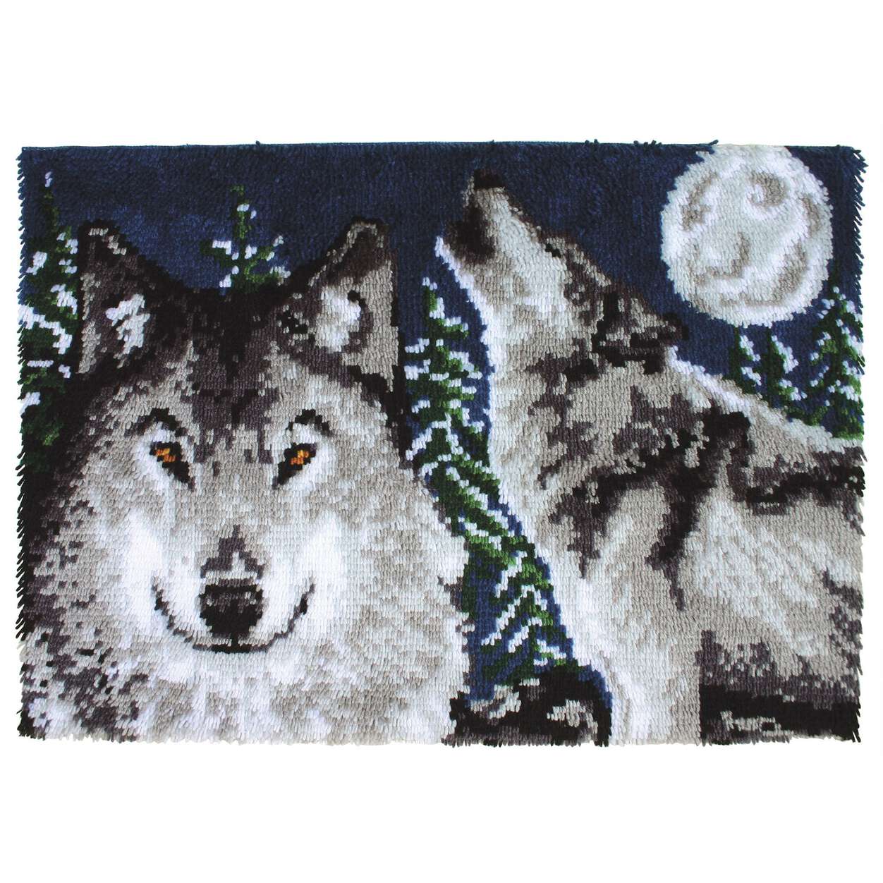 WonderArt Midnight Wolves Kit 27" x 40" | Yarnspirations
