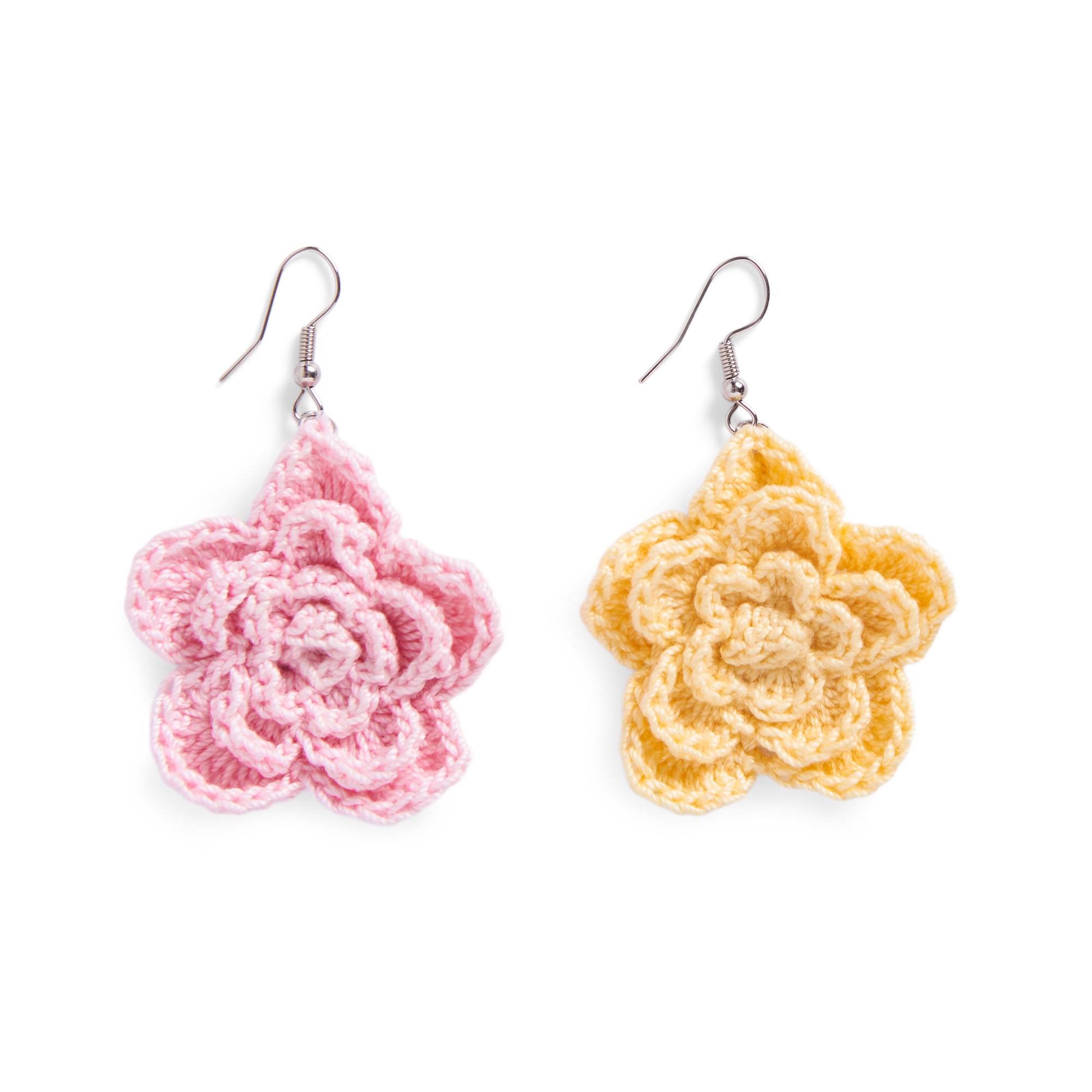Free Easy Aunt Lydia’s Crochet Rose Earrings Pattern | Yarnspirations