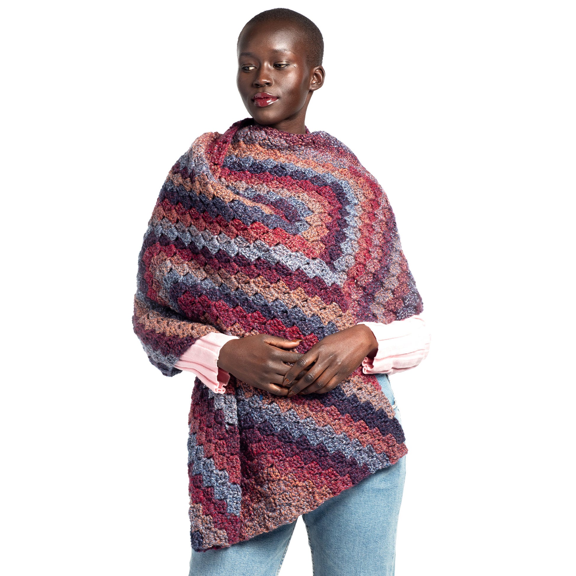 Free Easy Bernat Crochet Shawlvron Pattern | Yarnspirations
