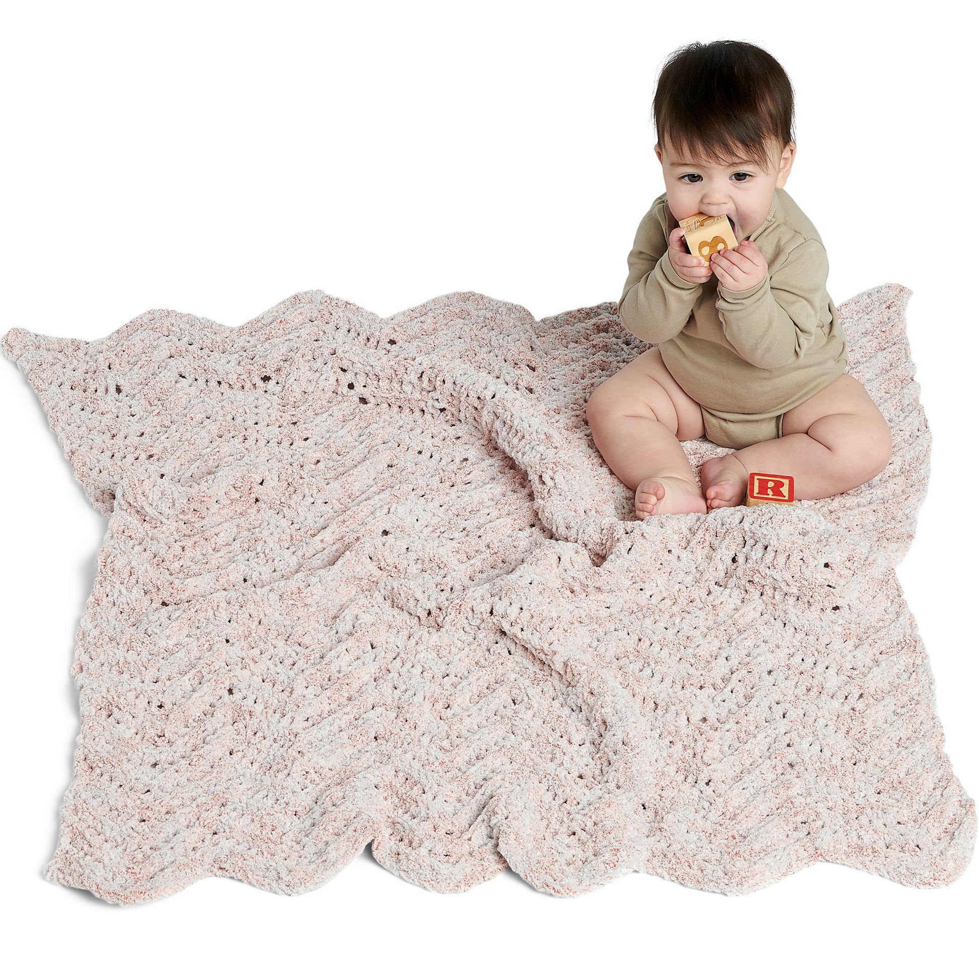 Free Beginner Bernat Baby Ripple Blanket Crochet Pattern | Yarnspirations