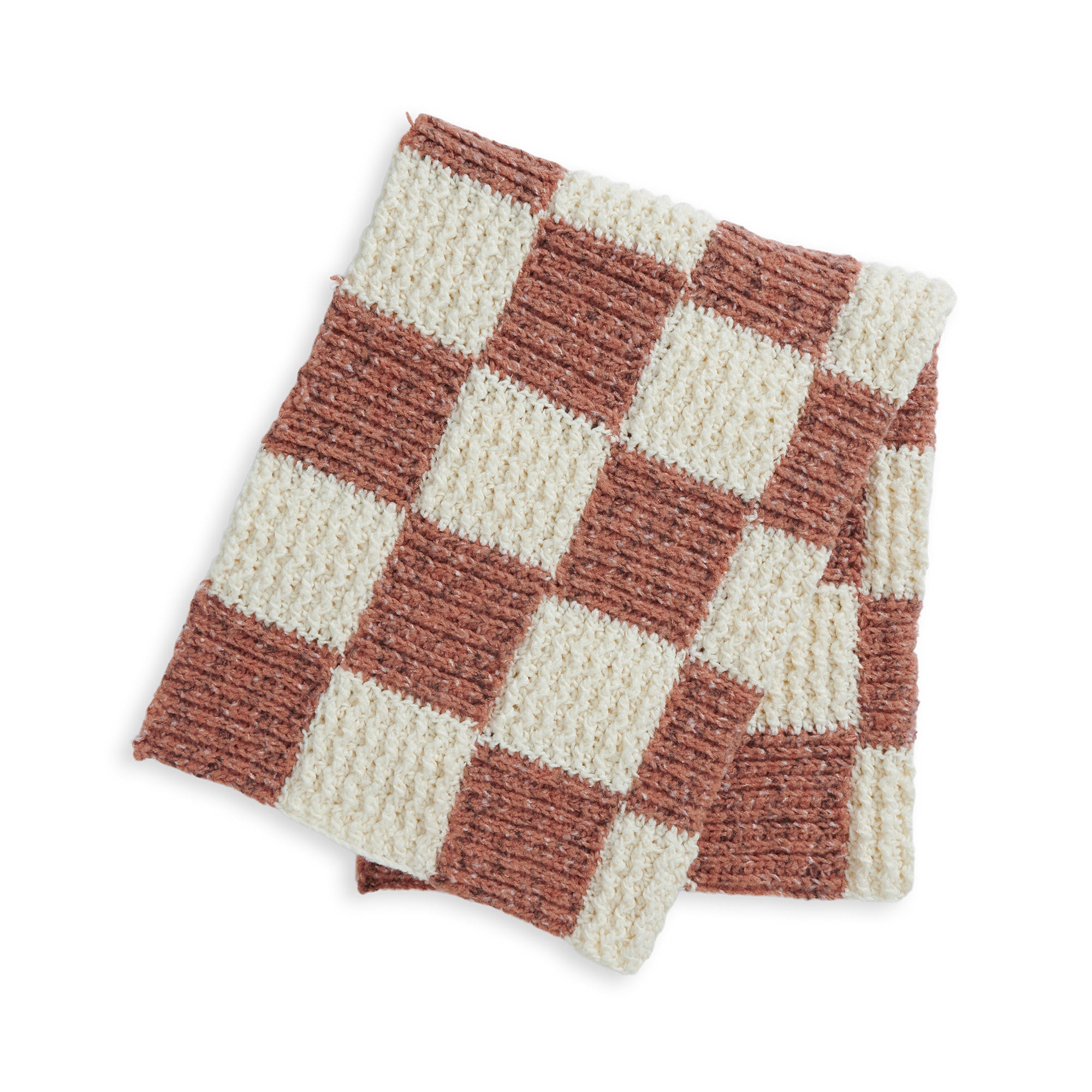 Free Easy Bernat Ribbed Checks Blanket Crochet Pattern | Yarnspirations