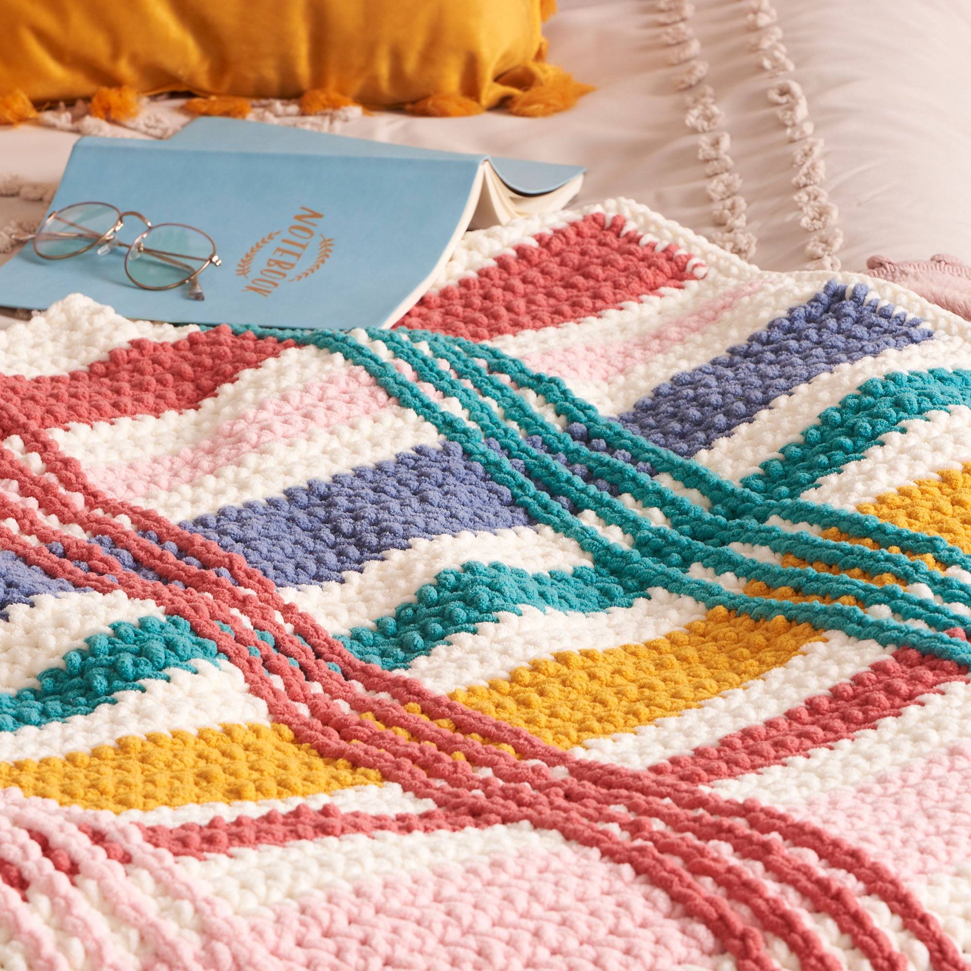 Free Beginner Bernat Colorweave Oasis Crochet Blanket Pattern ...