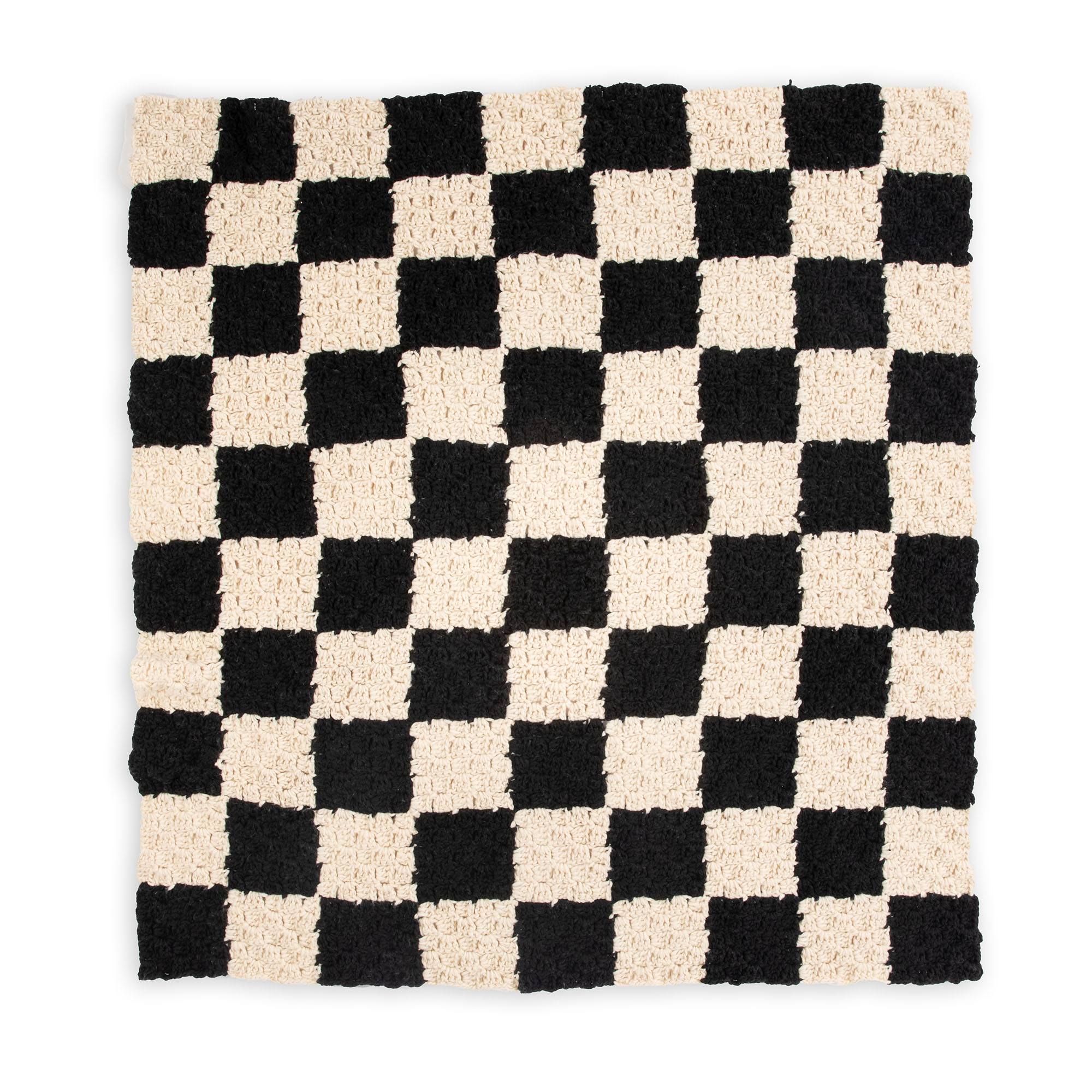 Free Easy Bernat Crochet C2C Checkerboard Blanket Pattern | Yarnspirations