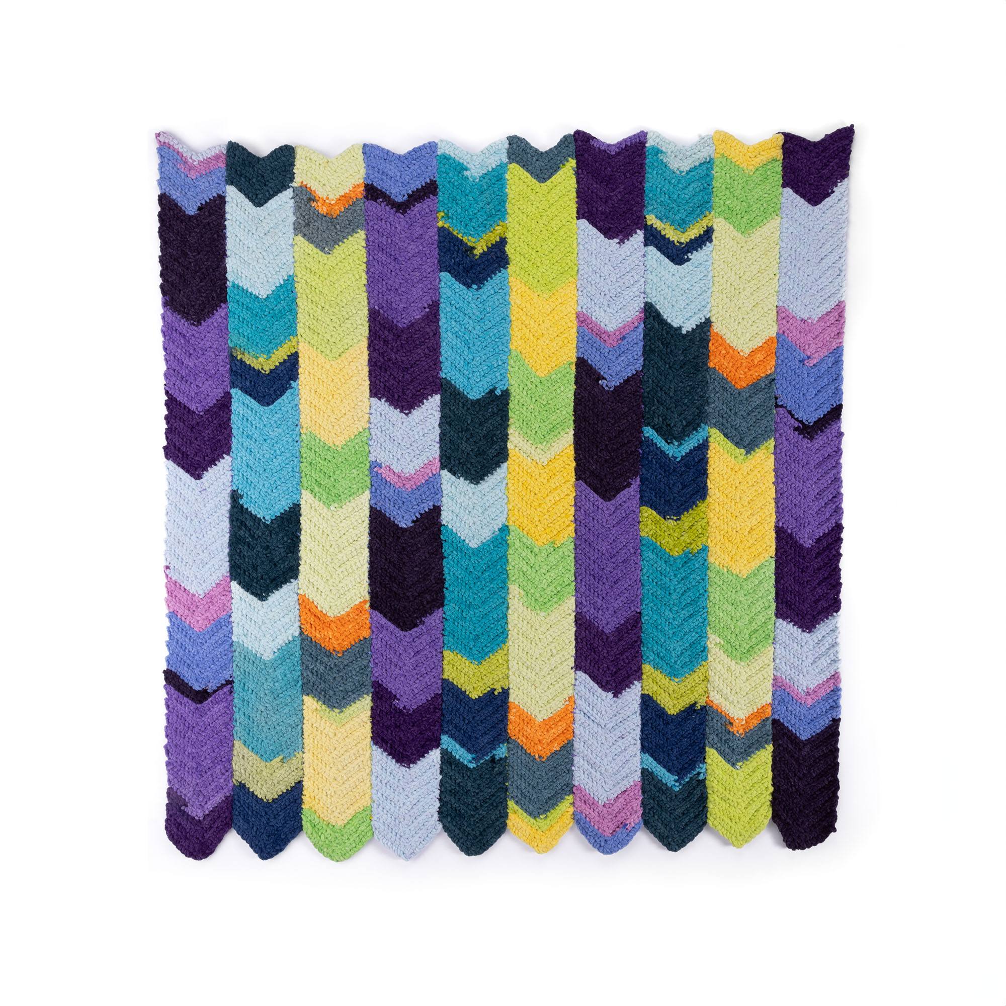 Free Easy Bernat Blanket Patchwork Crochet Chevron Panels Blanket ...