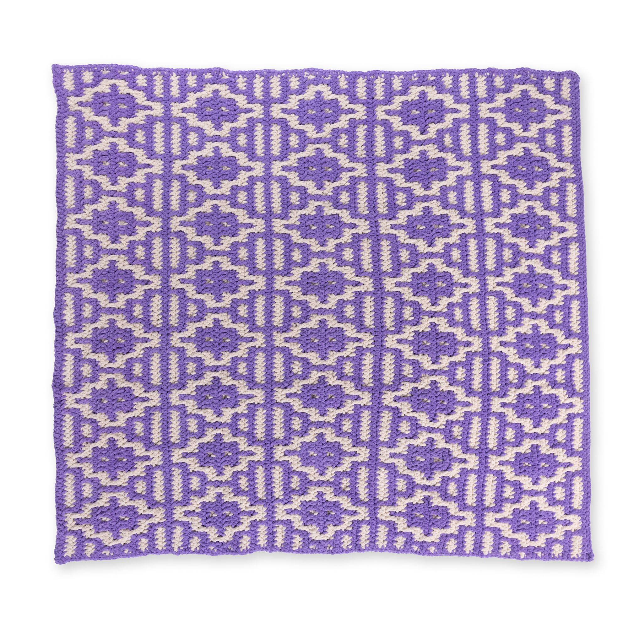 Free Intermediate Bernat Prism Pathways Mosaic Crochet Blanket Pattern | Yarnspirations