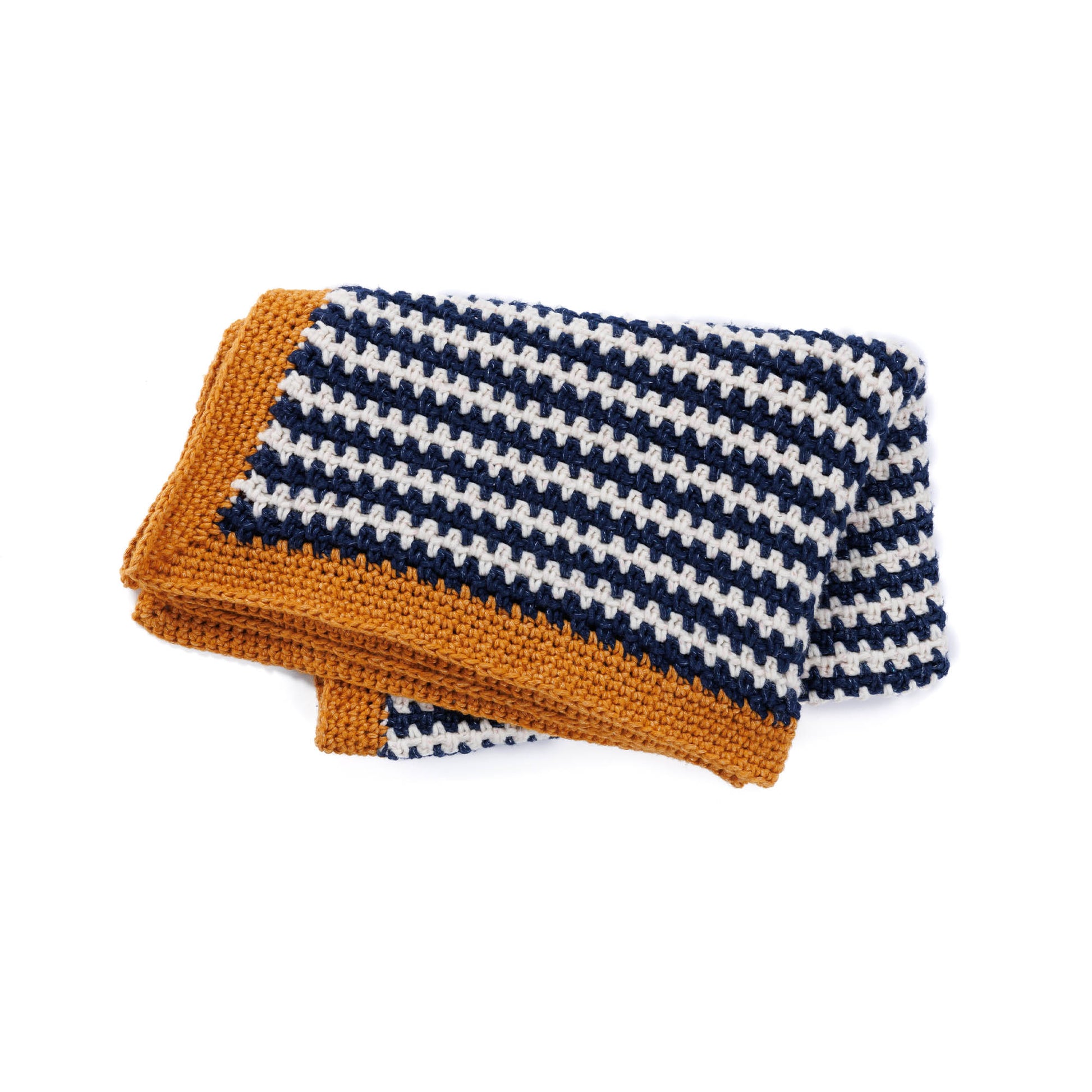 Free Easy Bernat Ticking Stripe Crochet Blanket Pattern | Yarnspirations