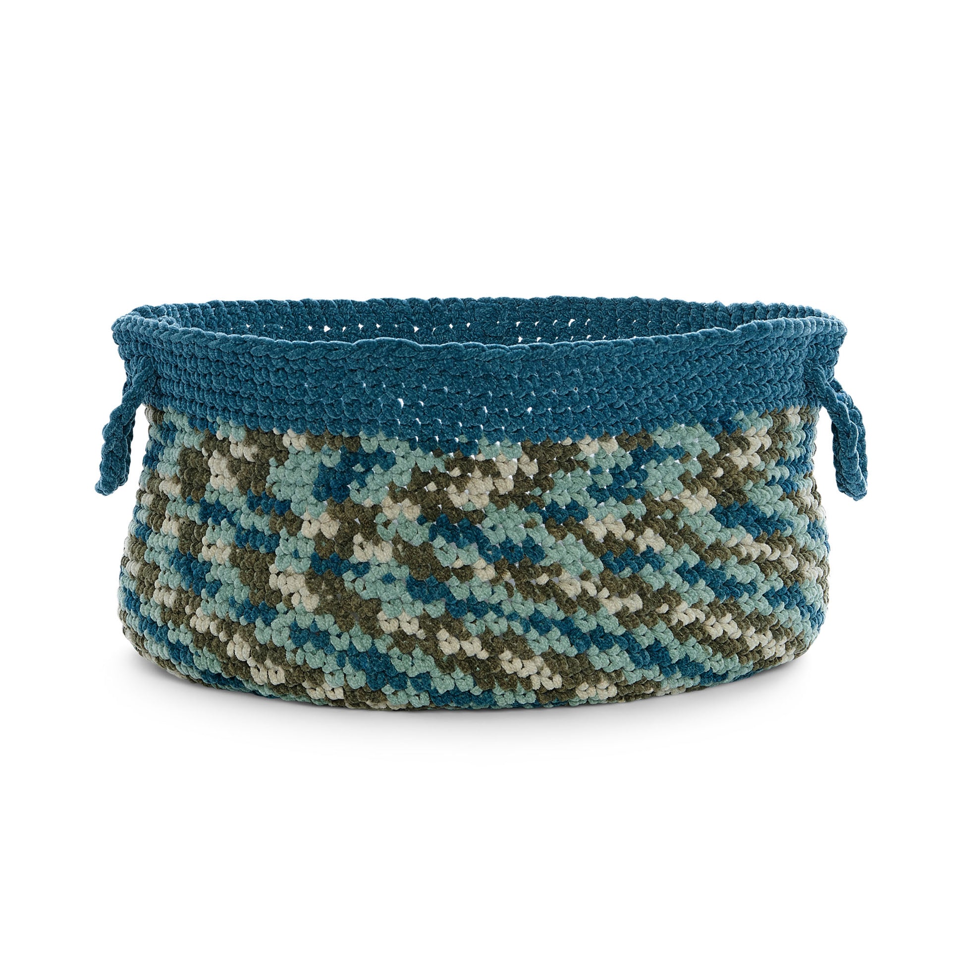 Free Easy Bernat Two Tone Basket Crochet Pattern | Yarnspirations