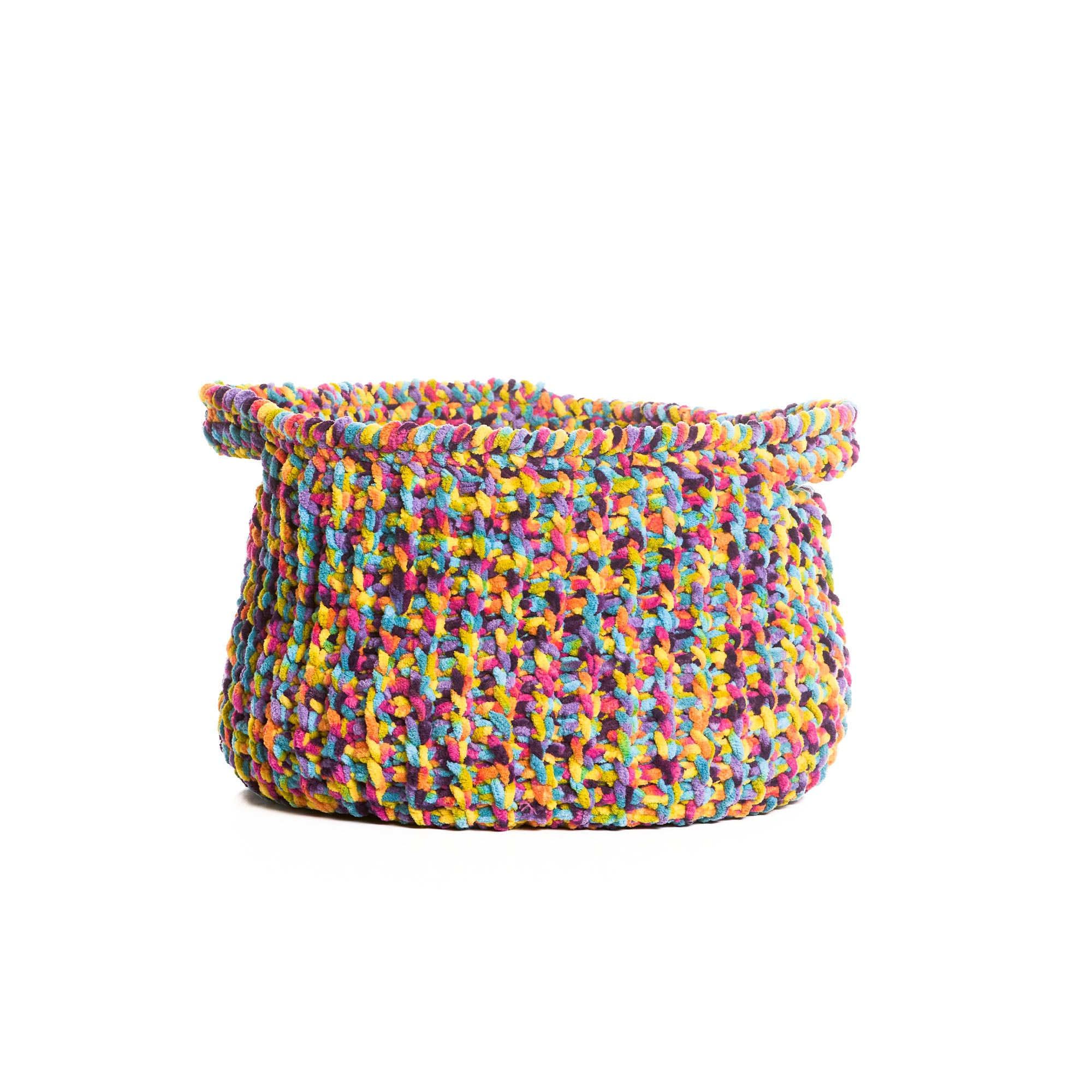 Free Easy Bernat Pixelated Ridges Crochet Basket Pattern | Yarnspirations