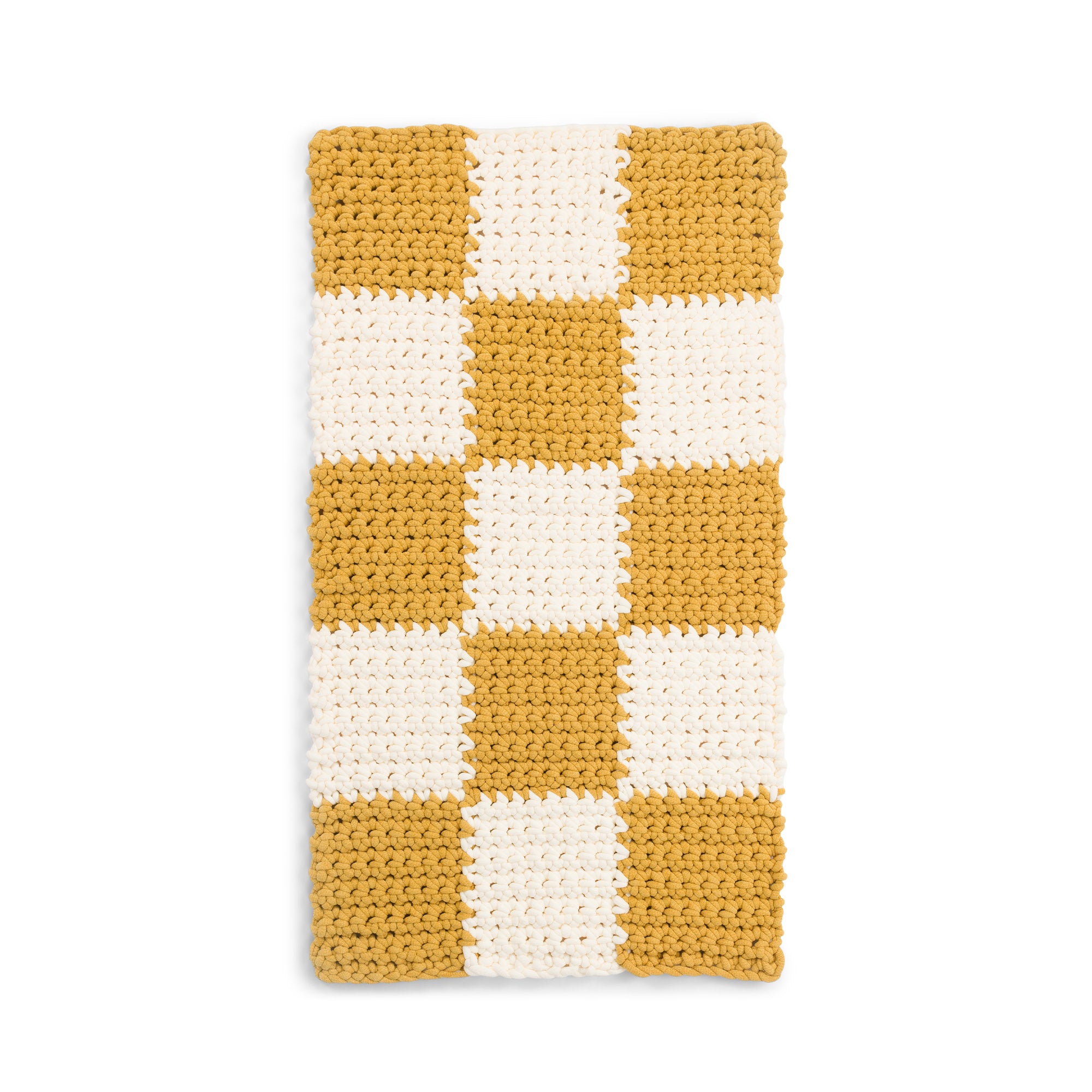 Free Easy Bernat Fun Crochet Checkerboard Rug Pattern | Yarnspirations