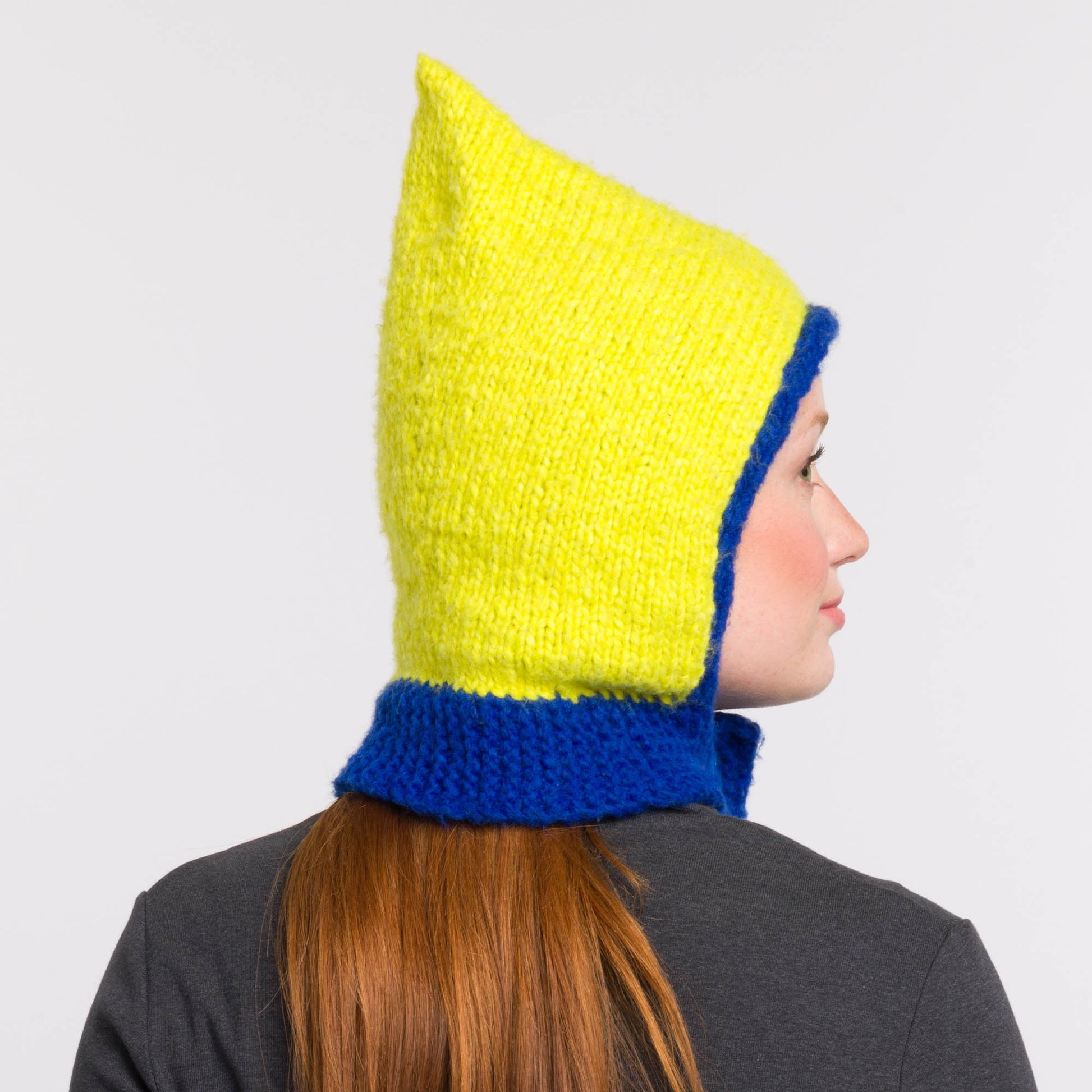 Free Beginner Bernat High Contrast Knit Hood Pattern | Yarnspirations