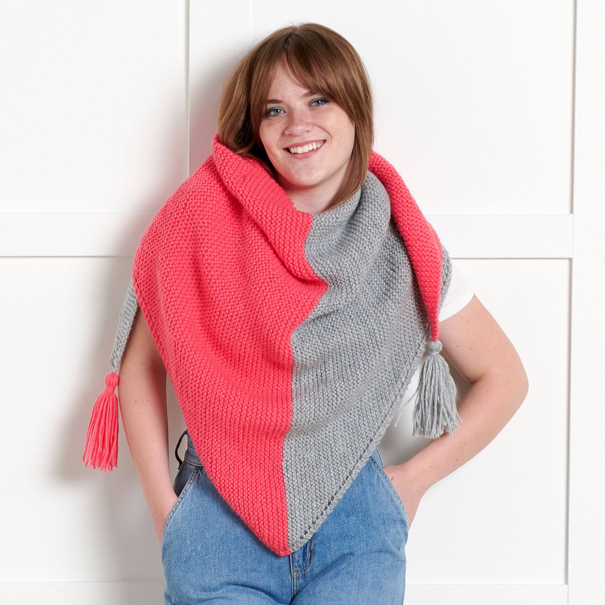 Free Beginner Bernat Beginner Taking Sides Shawl Knitting Pattern ...