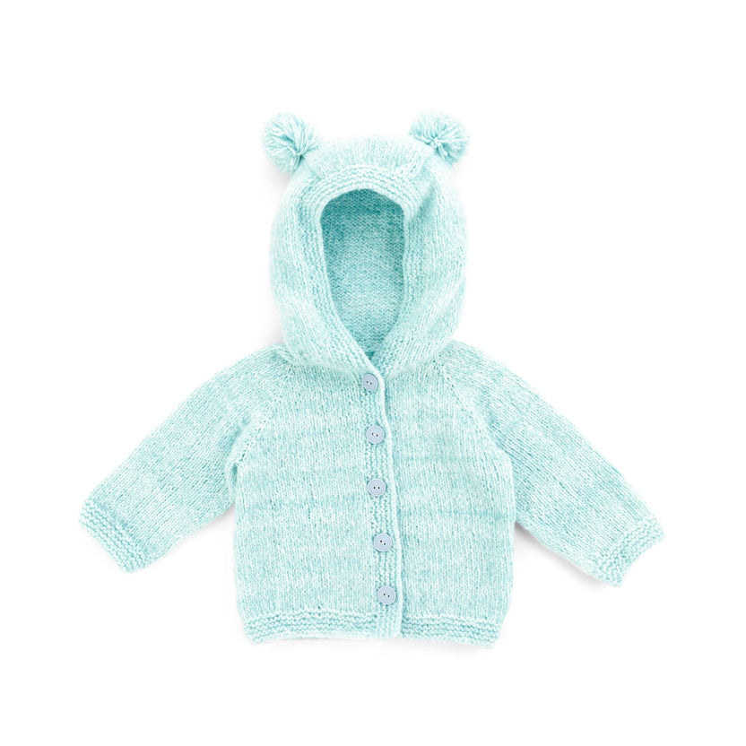 Free Easy Bernat Top Down Knit Jacket with Hood Pattern | Yarnspirations