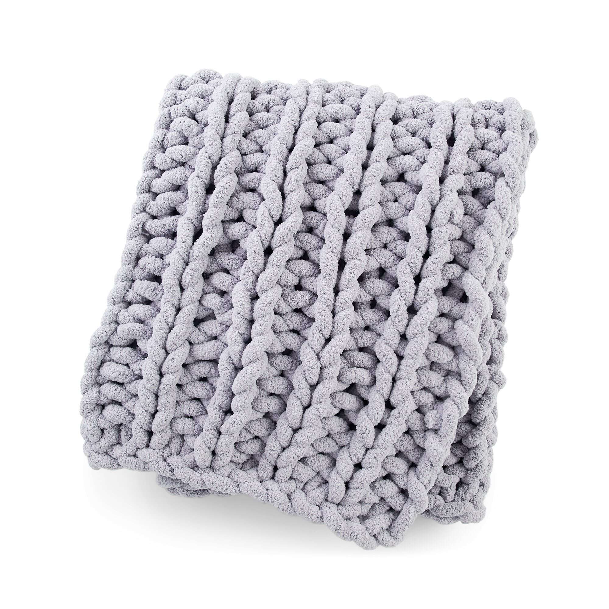 Free Beginner Bernat Big Rib Table Knit Blanket Craft Pattern ...