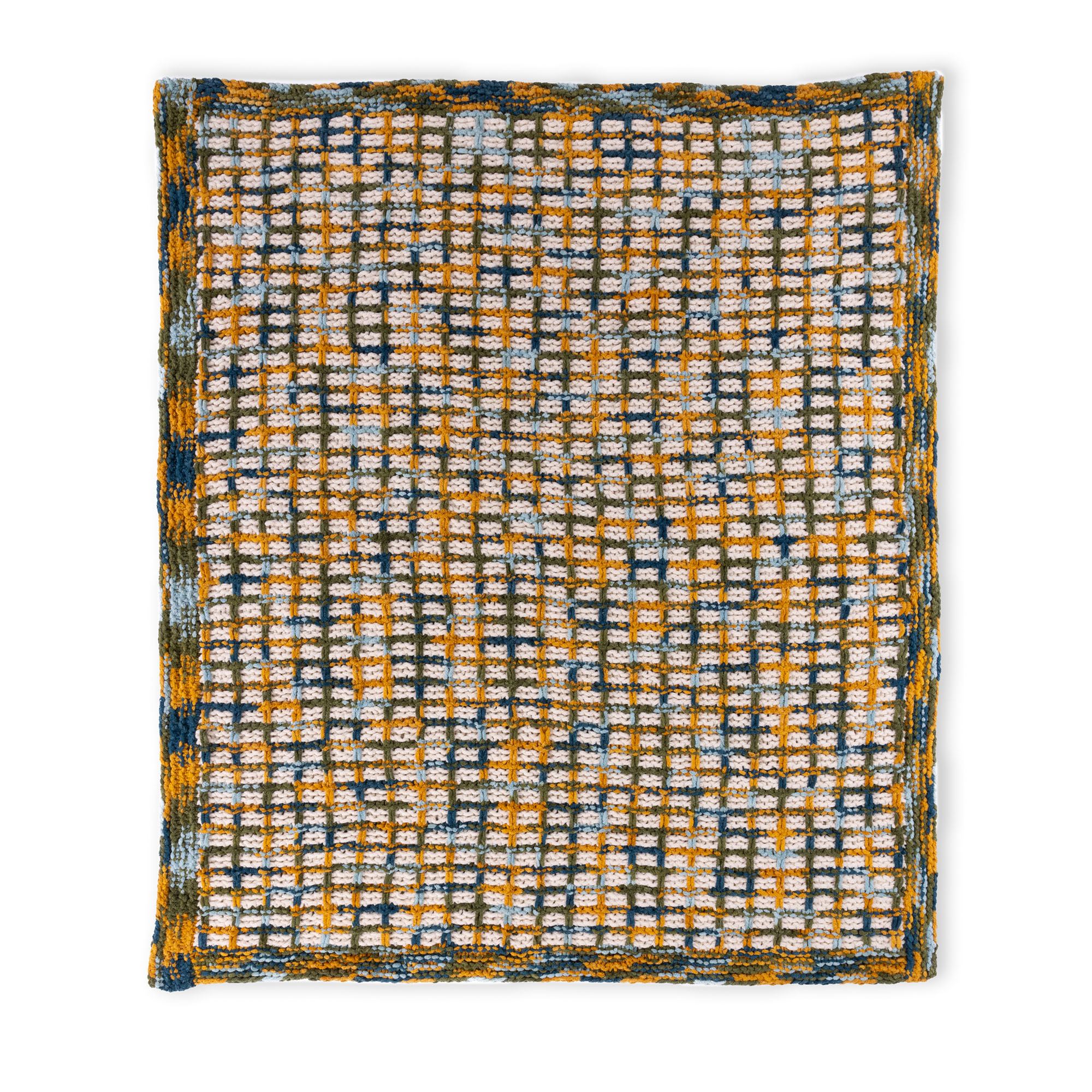 Free Easy Bernat Slip Grid Harmony Knit Blanket Pattern | Yarnspirations