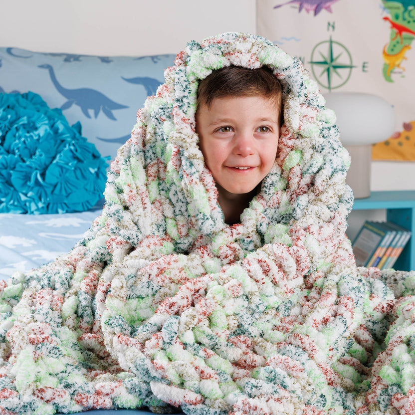 Free Easy Bernat Bold Knit Textured Check Blanket Pattern | Yarnspirations