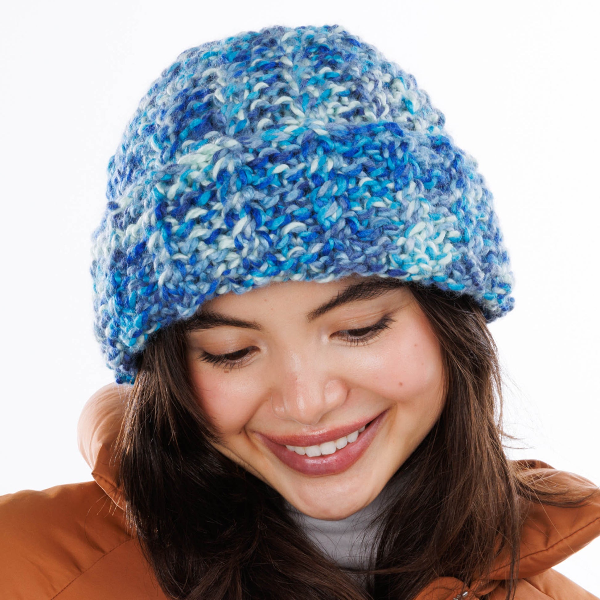 Free Easy Bernat Cozy Twist Knit Hat Pattern | Yarnspirations