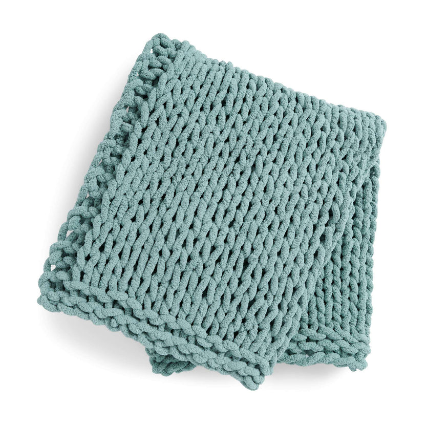 Free Beginner Bernat Ultra Squish Table Knit Blanket Pattern ...