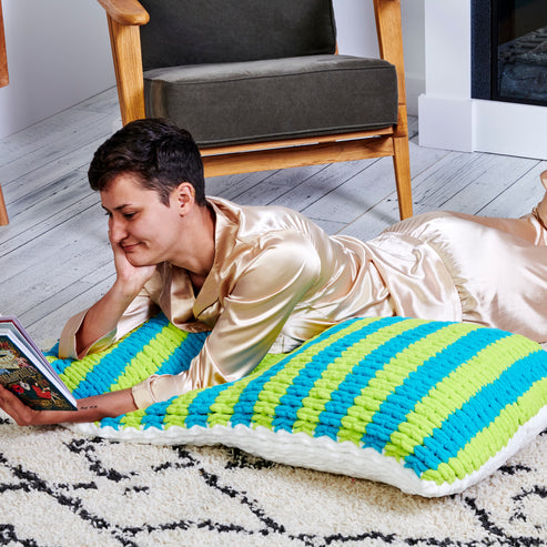 Free Beginner Bernat EZ Stripes Galore Body Pillow Craft Pattern ...