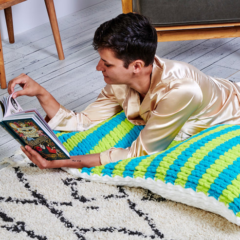 Free Beginner Bernat EZ Stripes Galore Body Pillow Craft Pattern ...