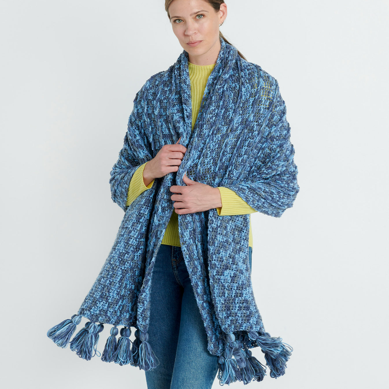 Free Easy Caron Chain Ridge Shawl Crochet Pattern | Yarnspirations