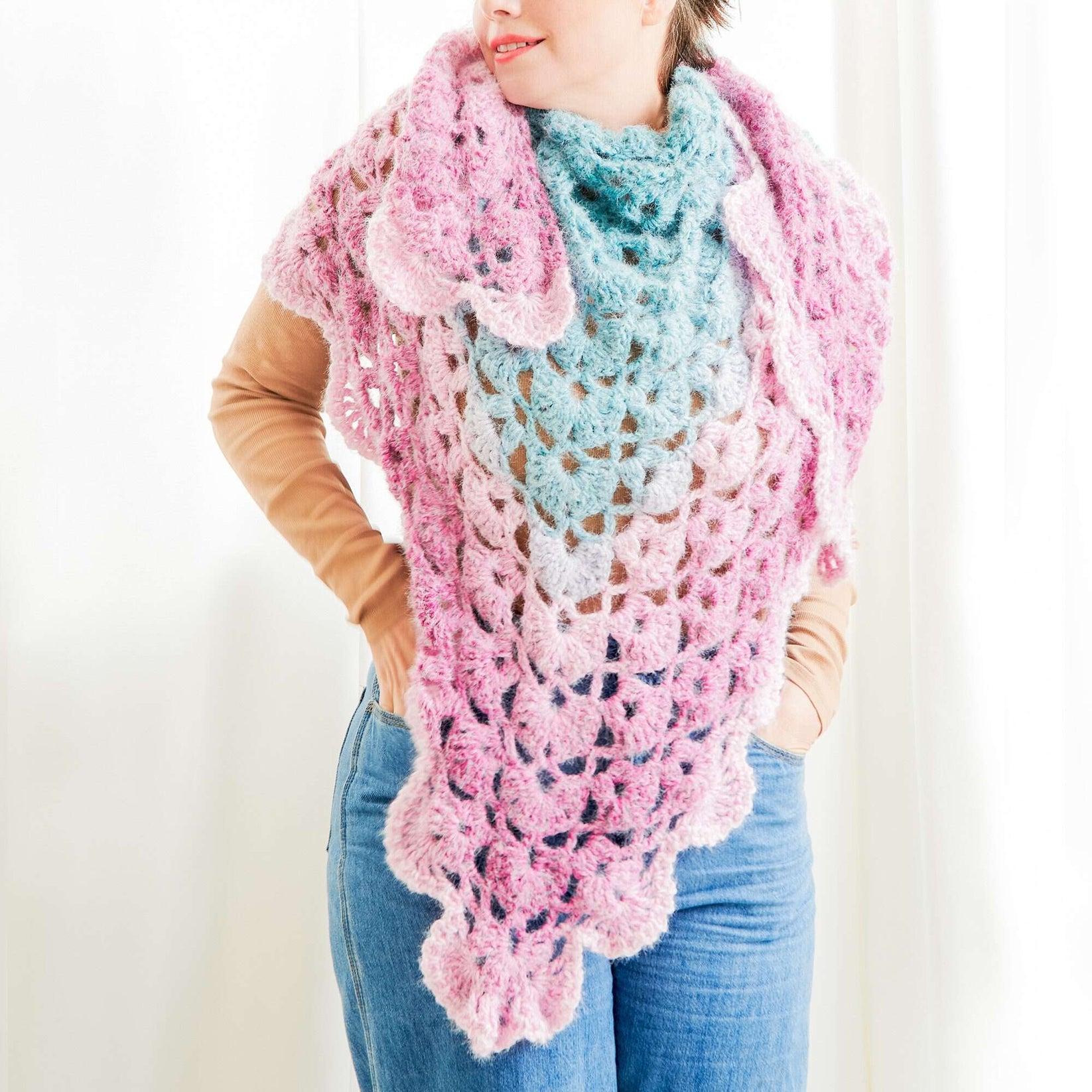Caron Fading Shells Crochet Shawl | Yarnspirations