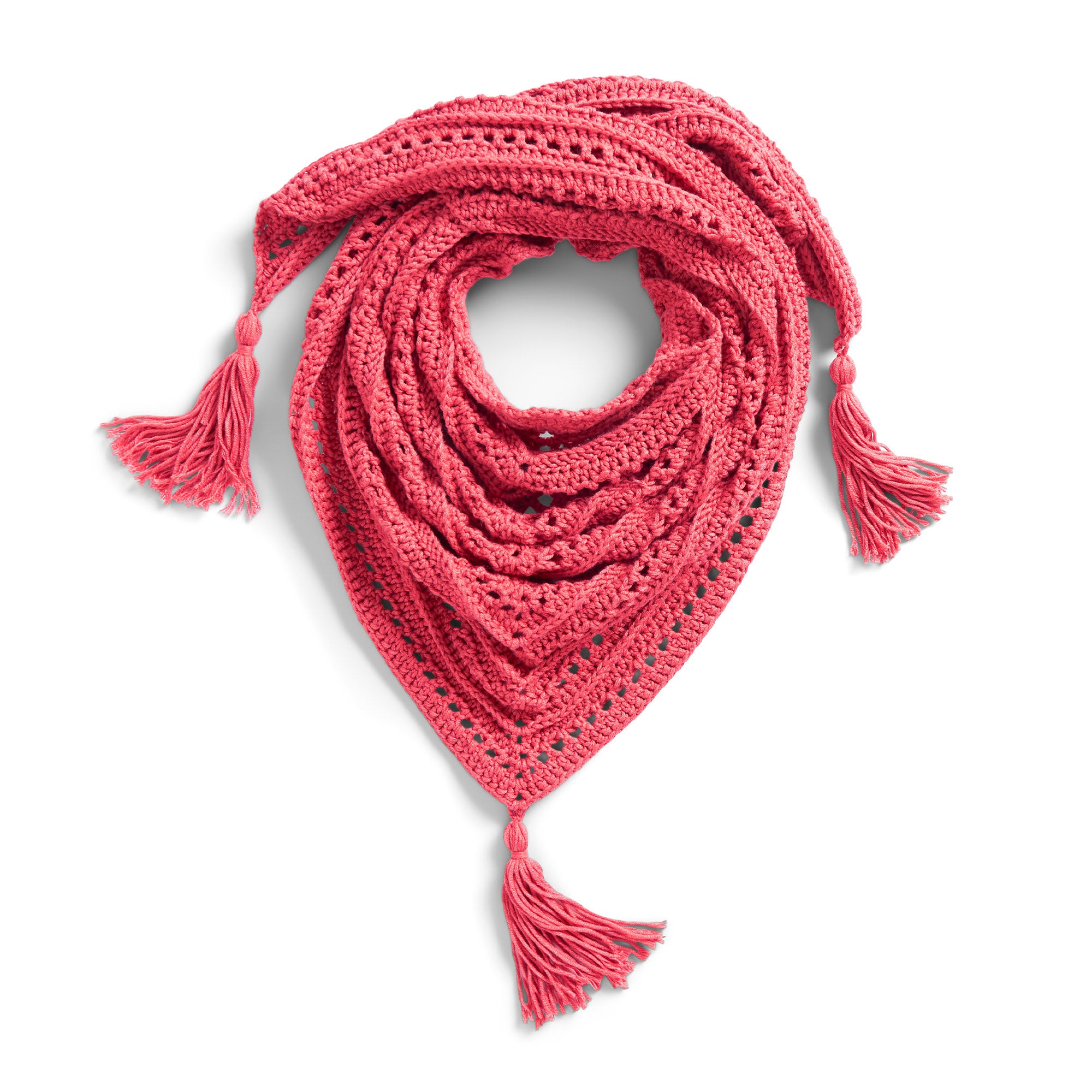 Free Easy Caron Lace & Ribs Crochet Triangle Shawl Pattern | Yarnspirations