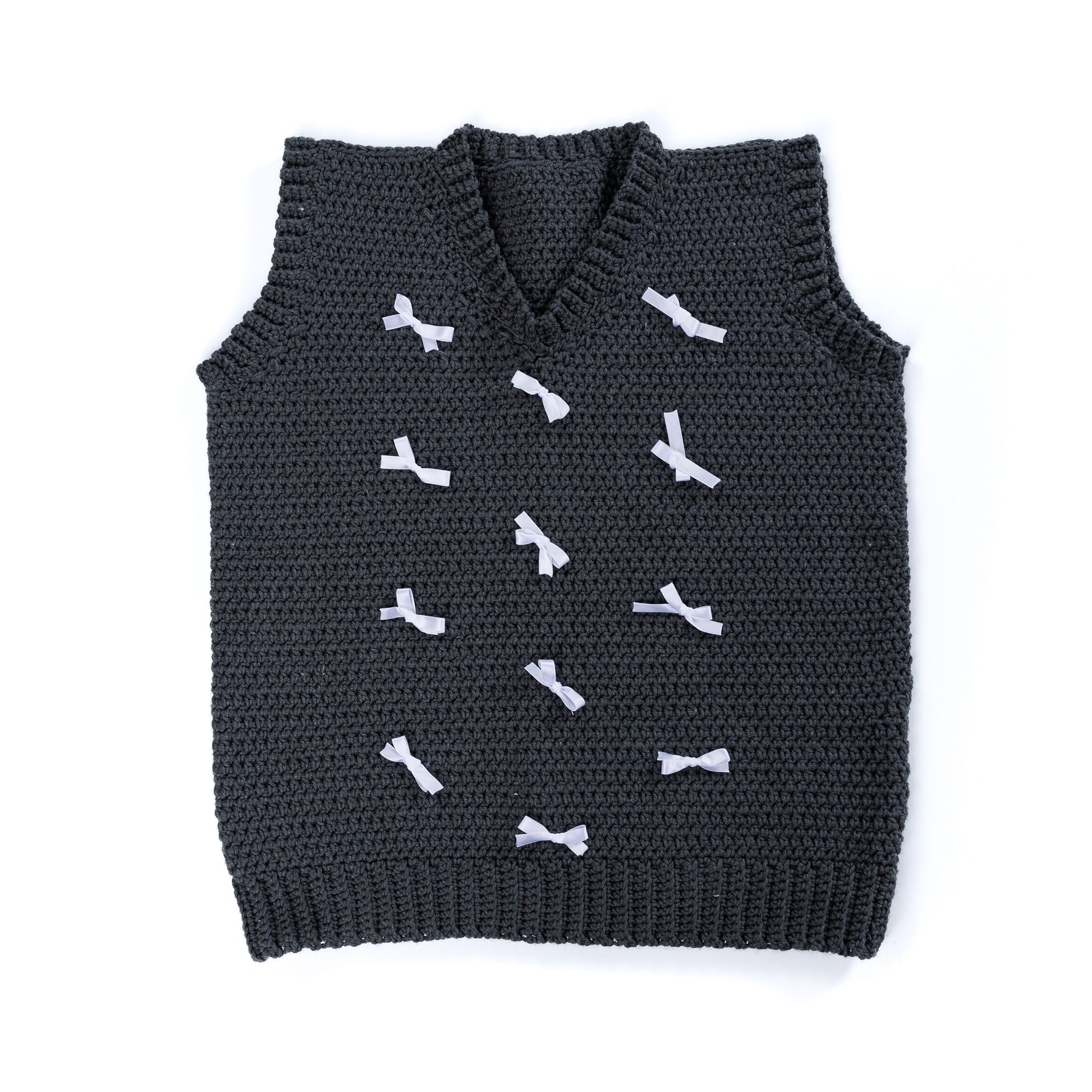 Free Easy Caron Crochet Petite Bow Vest Pattern | Yarnspirations