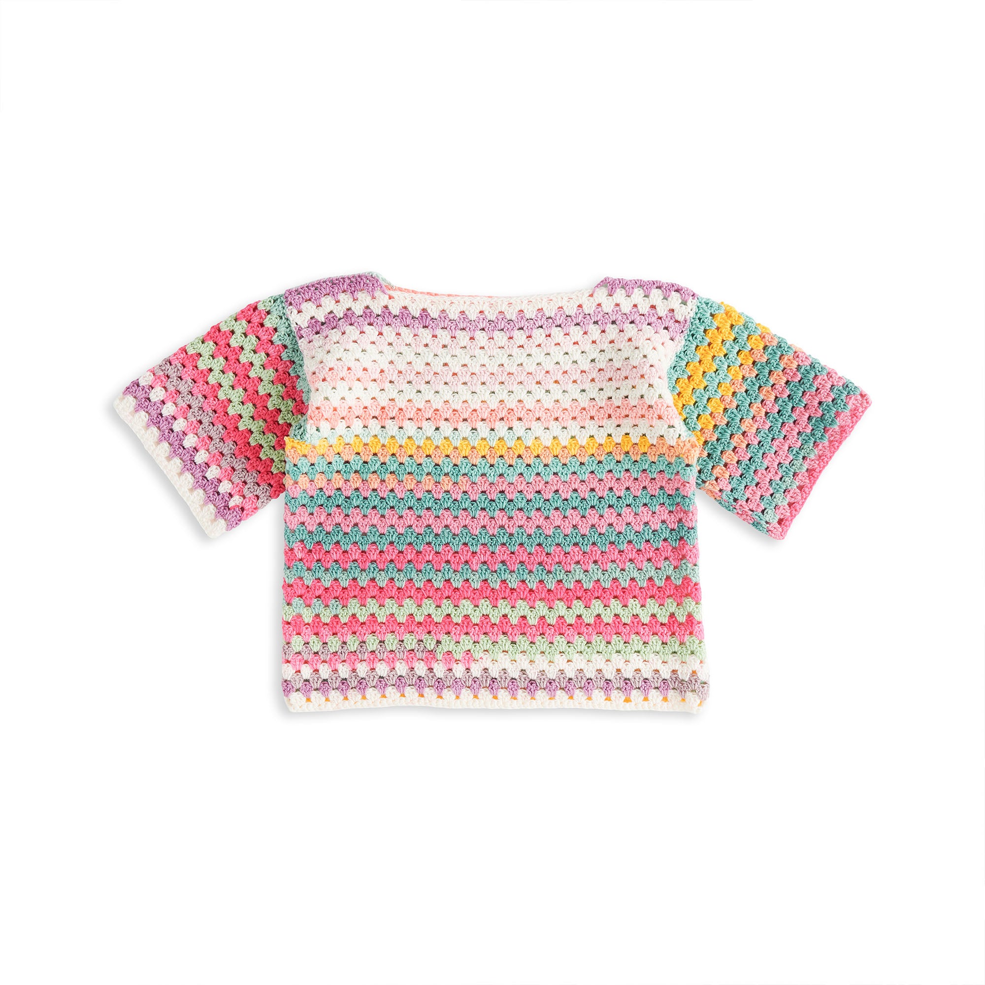 Free Easy Caron Crochet Short Sleeved Top Pattern | Yarnspirations