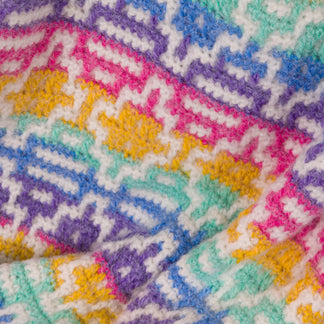 Free Intermediate Caron Mosaic Diamonds Crochet Blanket Pattern ...