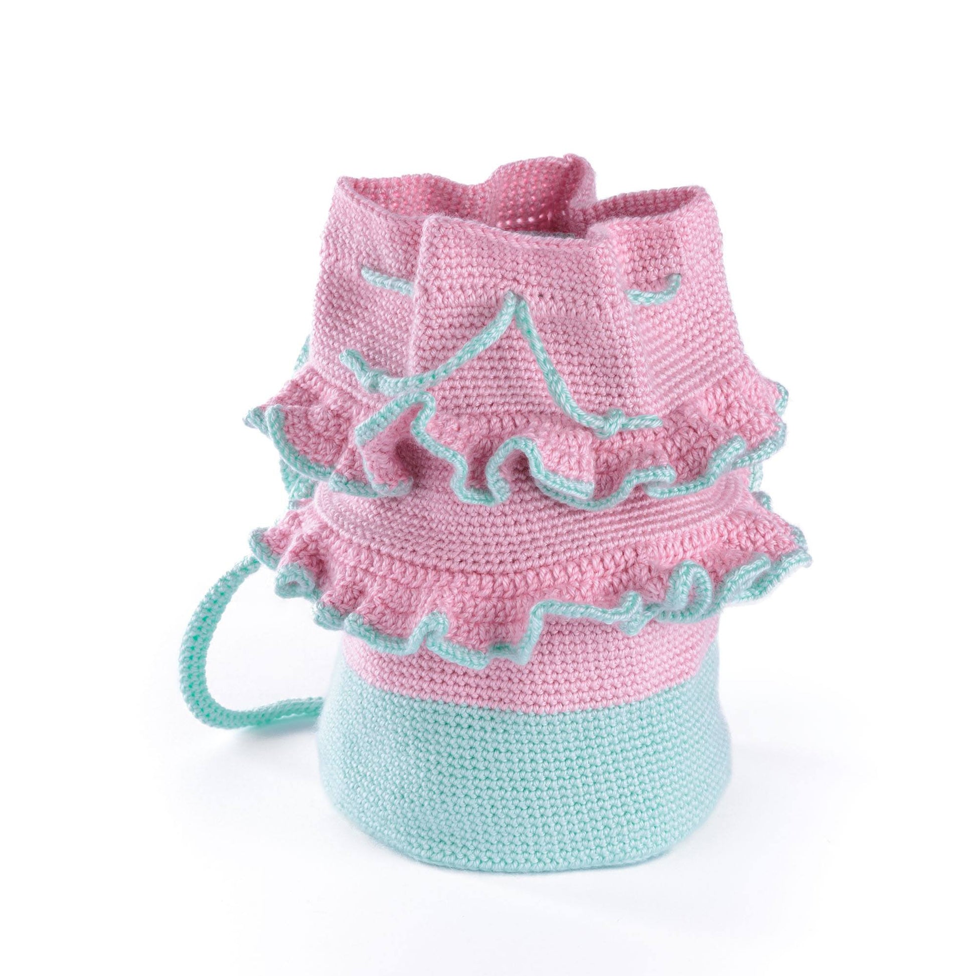 Free Easy Caron Crochet Frilly Bucket Bag Pattern | Yarnspirations