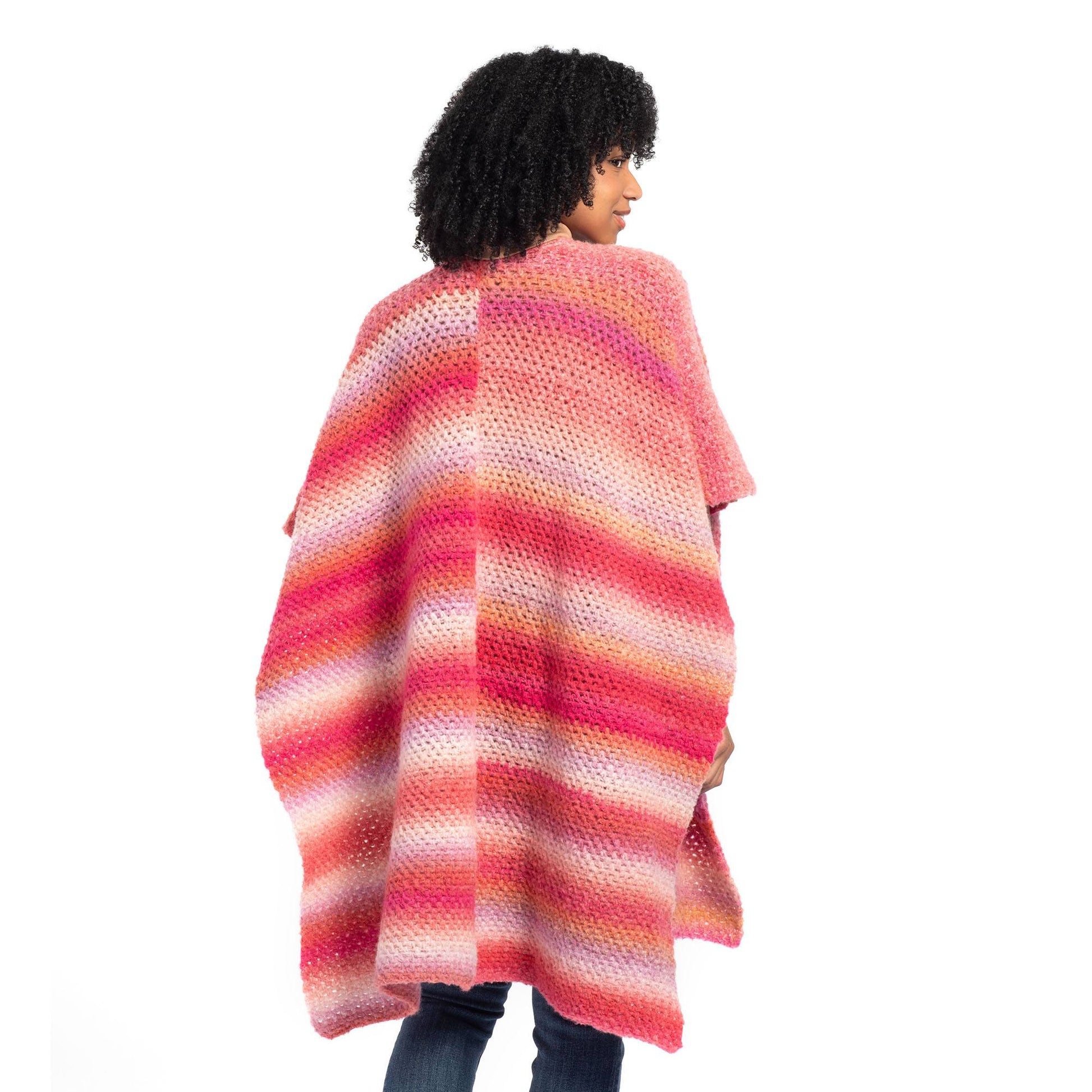 Free Beginner Caron Crochet Caught in a Haze Ruana Pattern | Yarnspirations