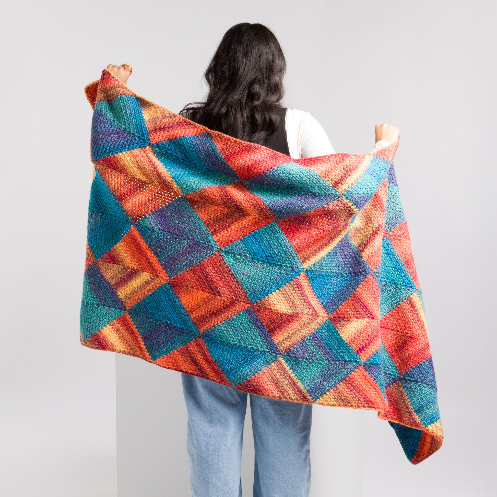 Free Easy Caron Harlequin Crochet Rectangular Shawl Pattern | Yarnspirations