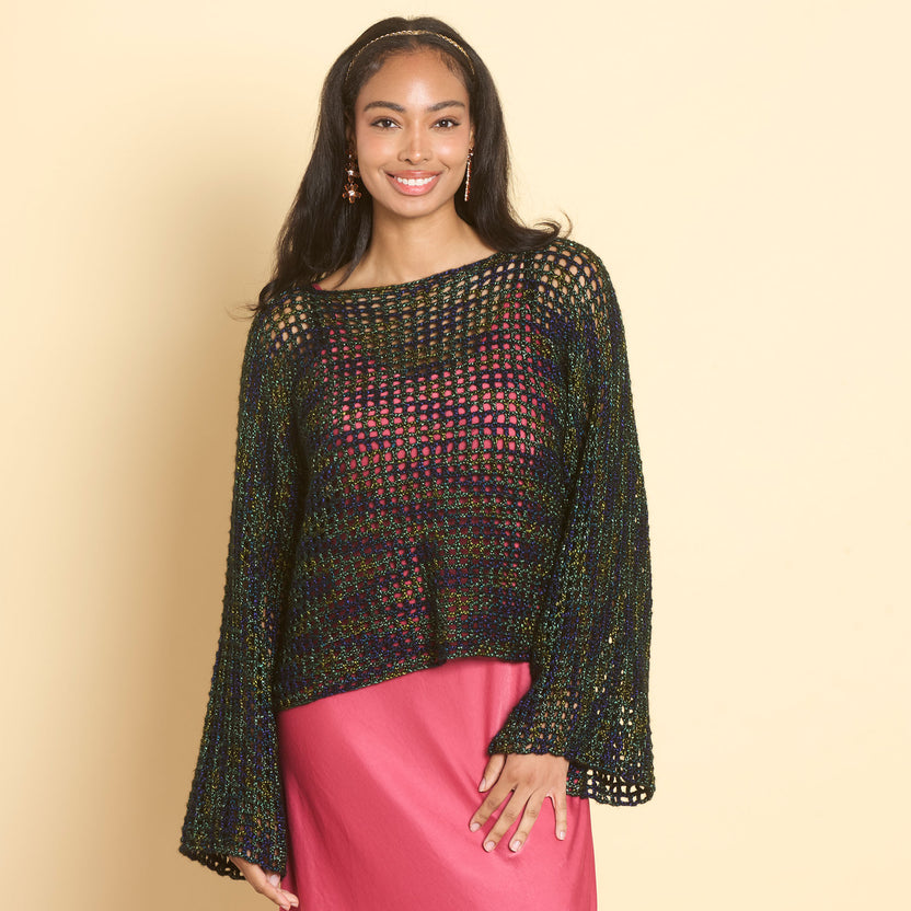 Free Beginner Caron Crochet Simply Mesh Top Pattern | Yarnspirations