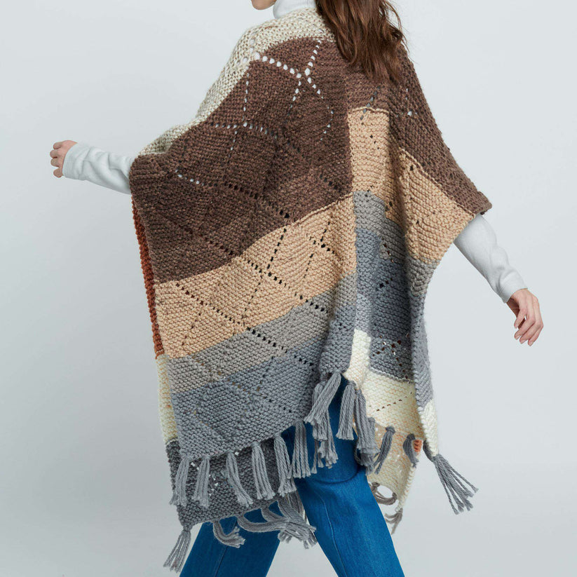 Caron Knit Diamond Ruana | Yarnspirations