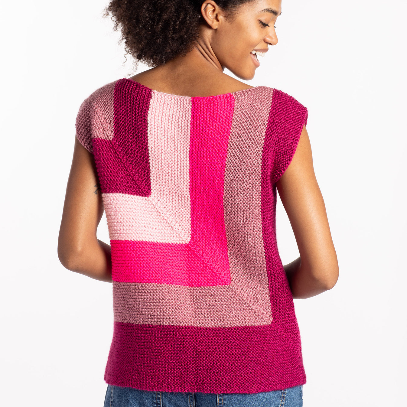 Free Easy Caron Mitered Angled Vest Knitting Pattern | Yarnspirations