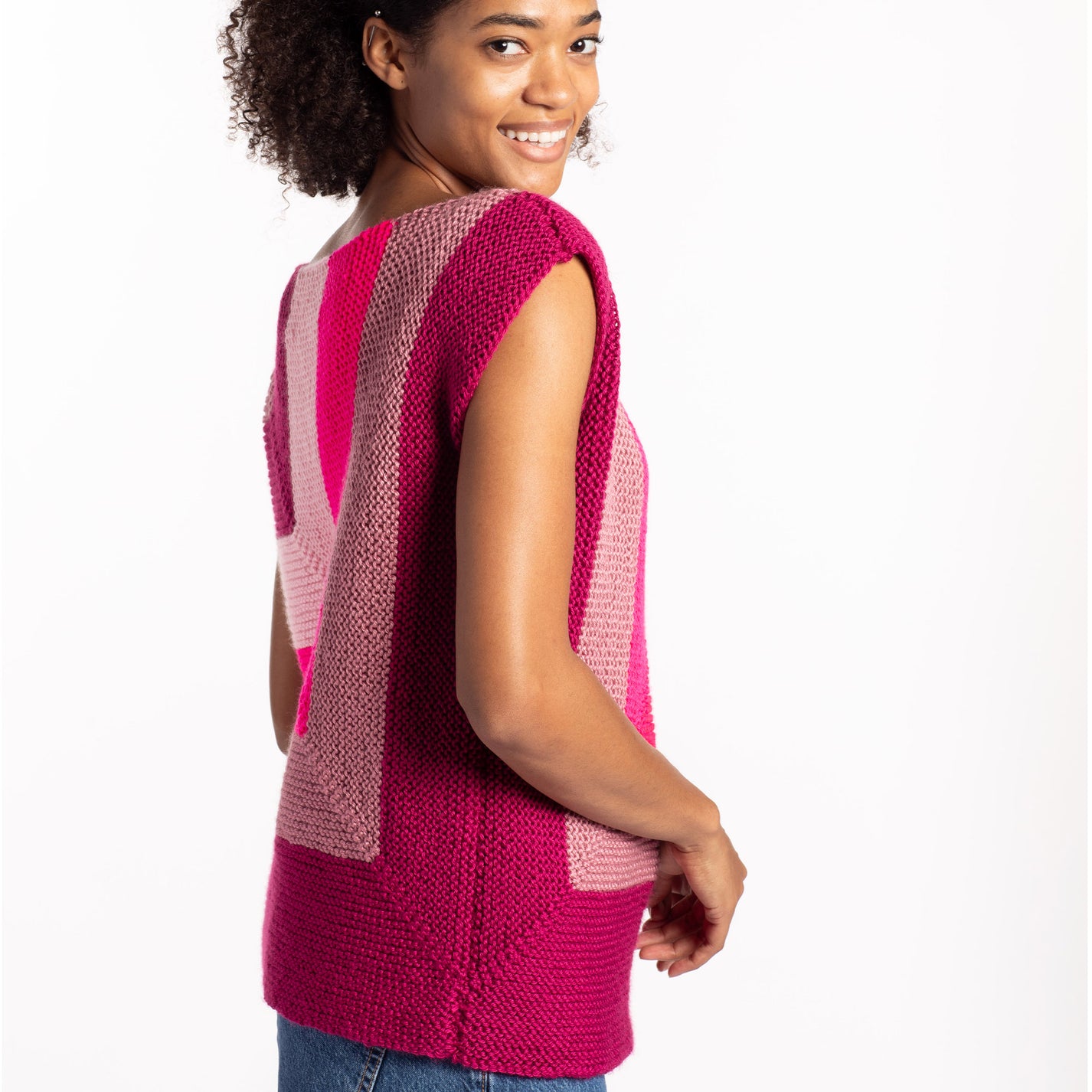 Free Easy Caron Mitered Angled Vest Knitting Pattern | Yarnspirations