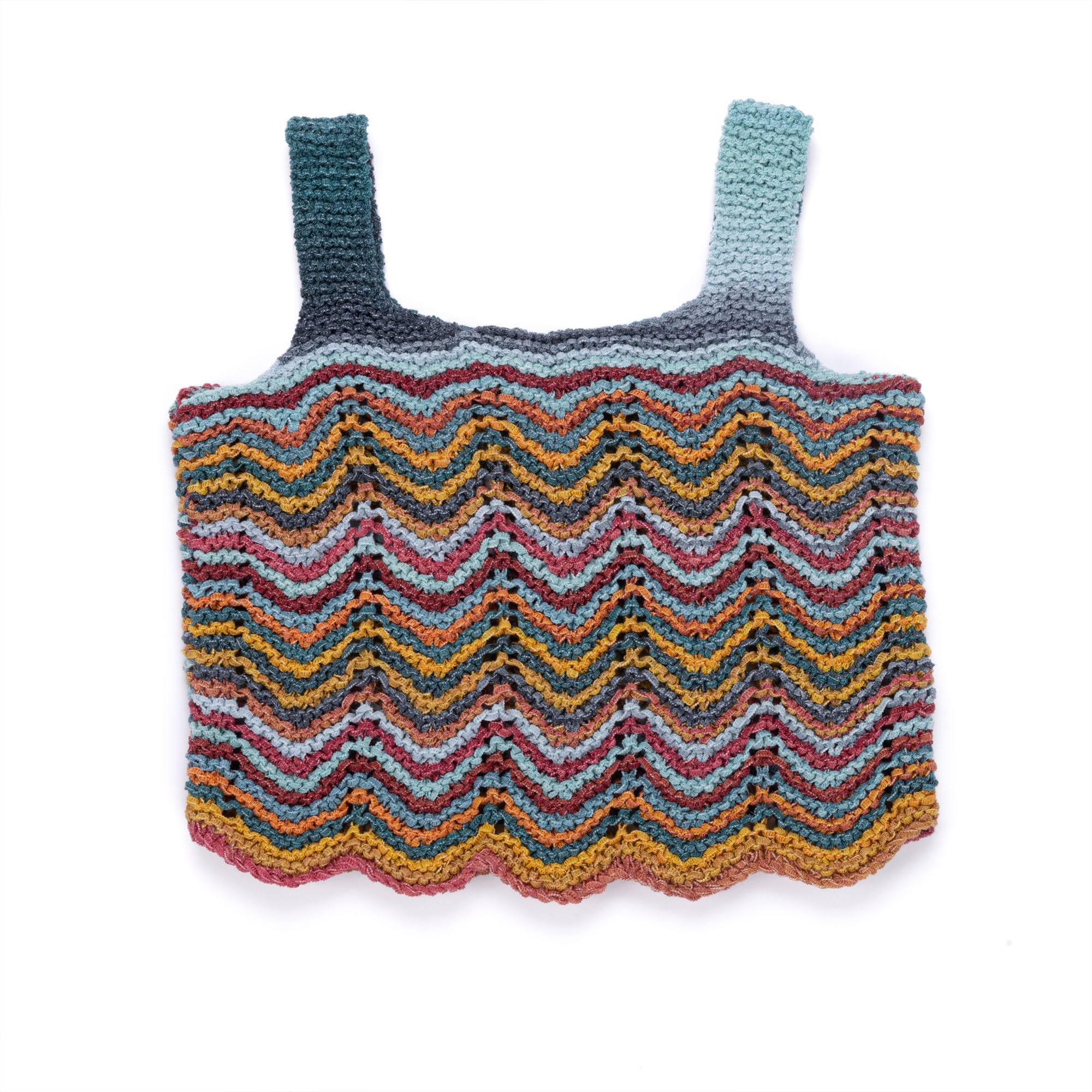 Free Easy Caron Knit Chevron Tank Pattern | Yarnspirations