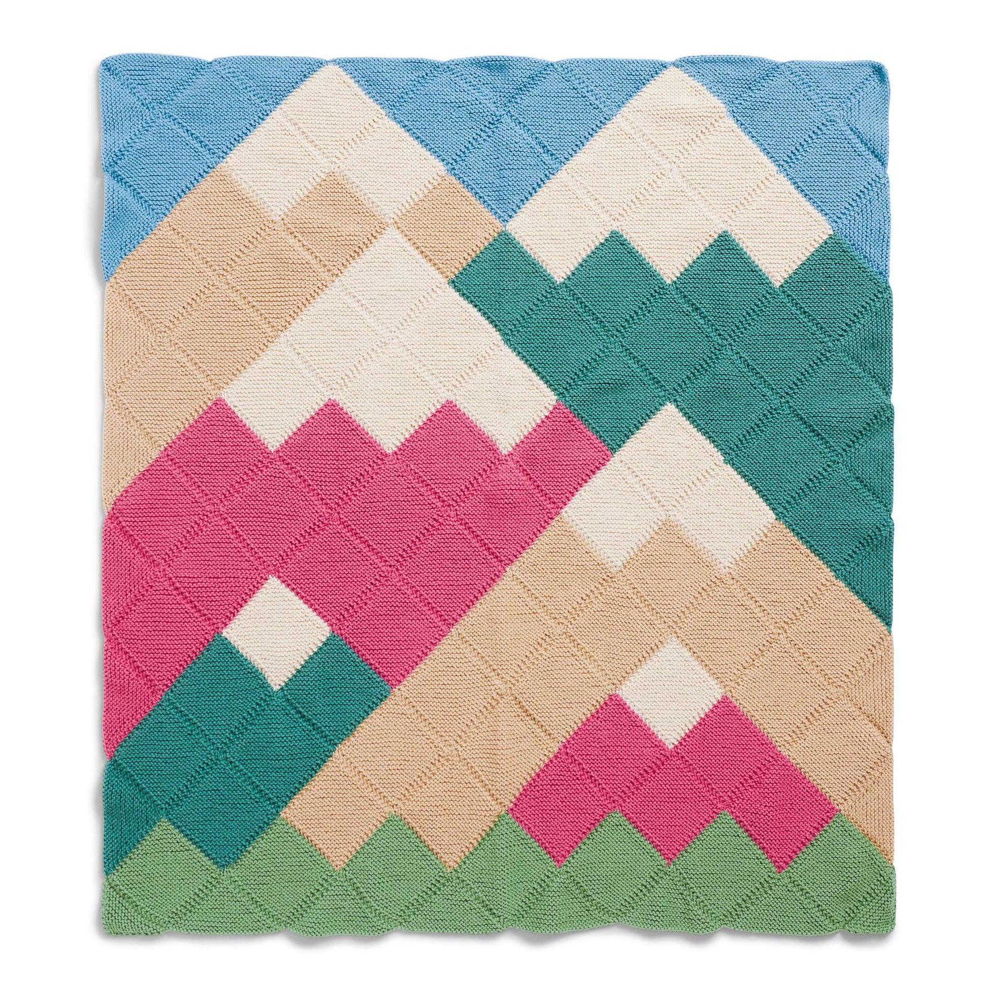 Free Beginner Caron Motif Mountain Peaks Knitting Pattern | Yarnspirations