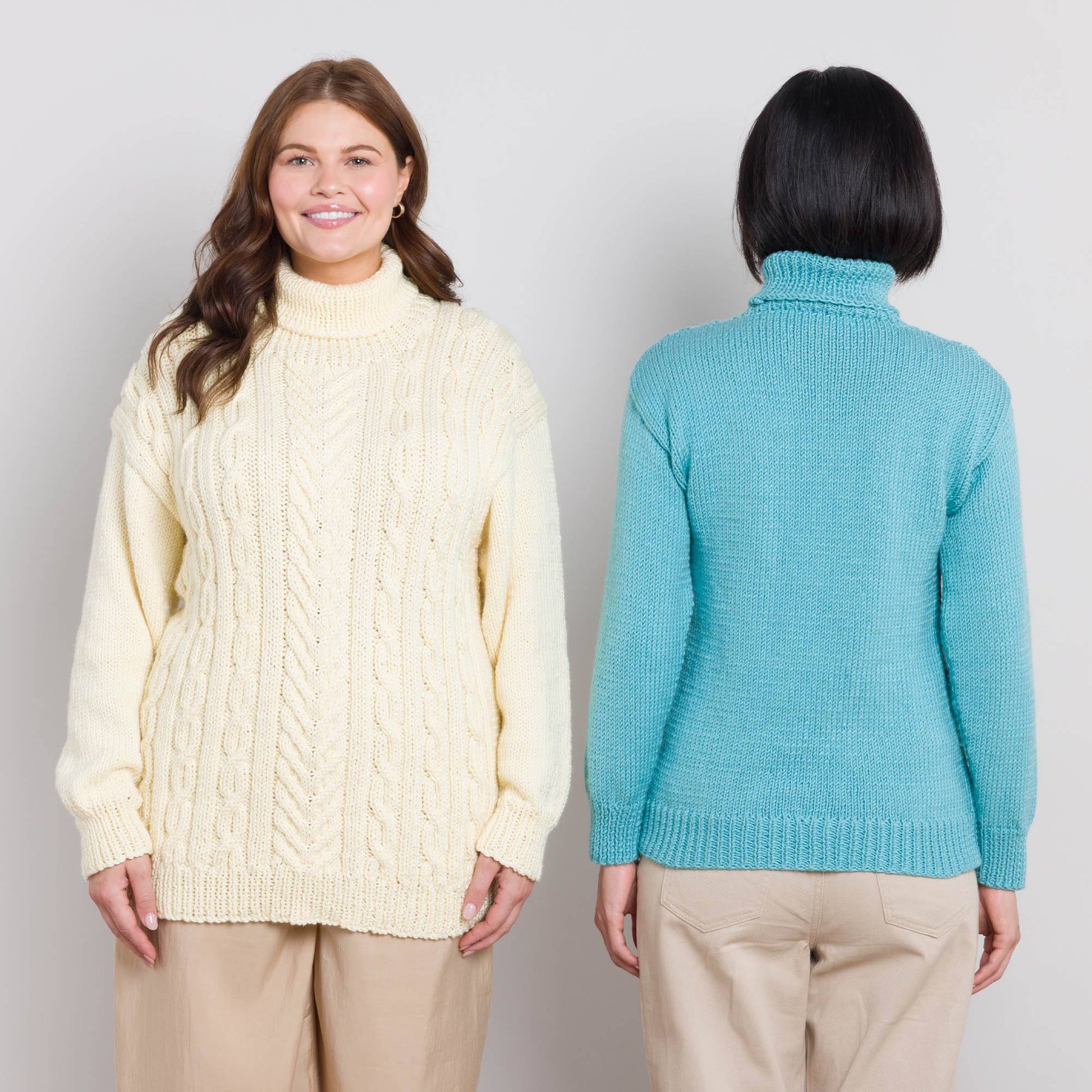 Free Intermediate Caron Knit Cabled Pullover Pattern | Yarnspirations