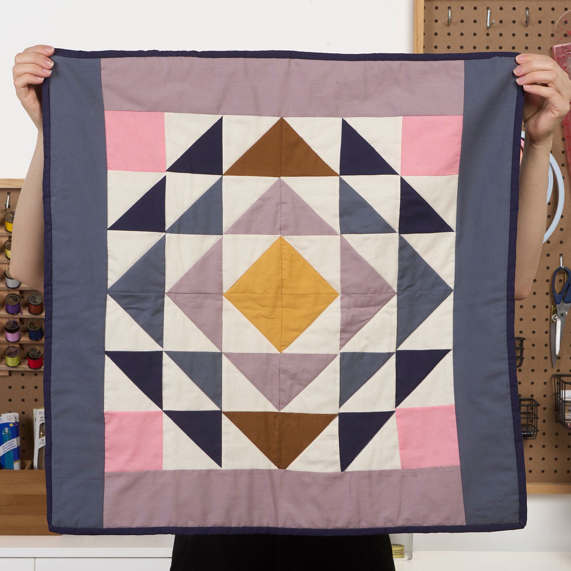 Free Easy Coats & Clark Half Square Triangle Wall Hanging Pattern ...