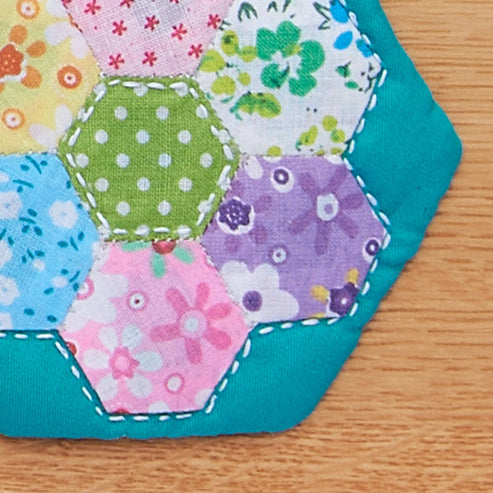 Free Easy Coats & Clark Paper Pieced Hexagon Coaster Pattern ...