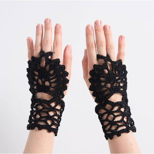 Free Patons Deceased Digits Crochet Lace Wrister Pattern | Yarnspirations