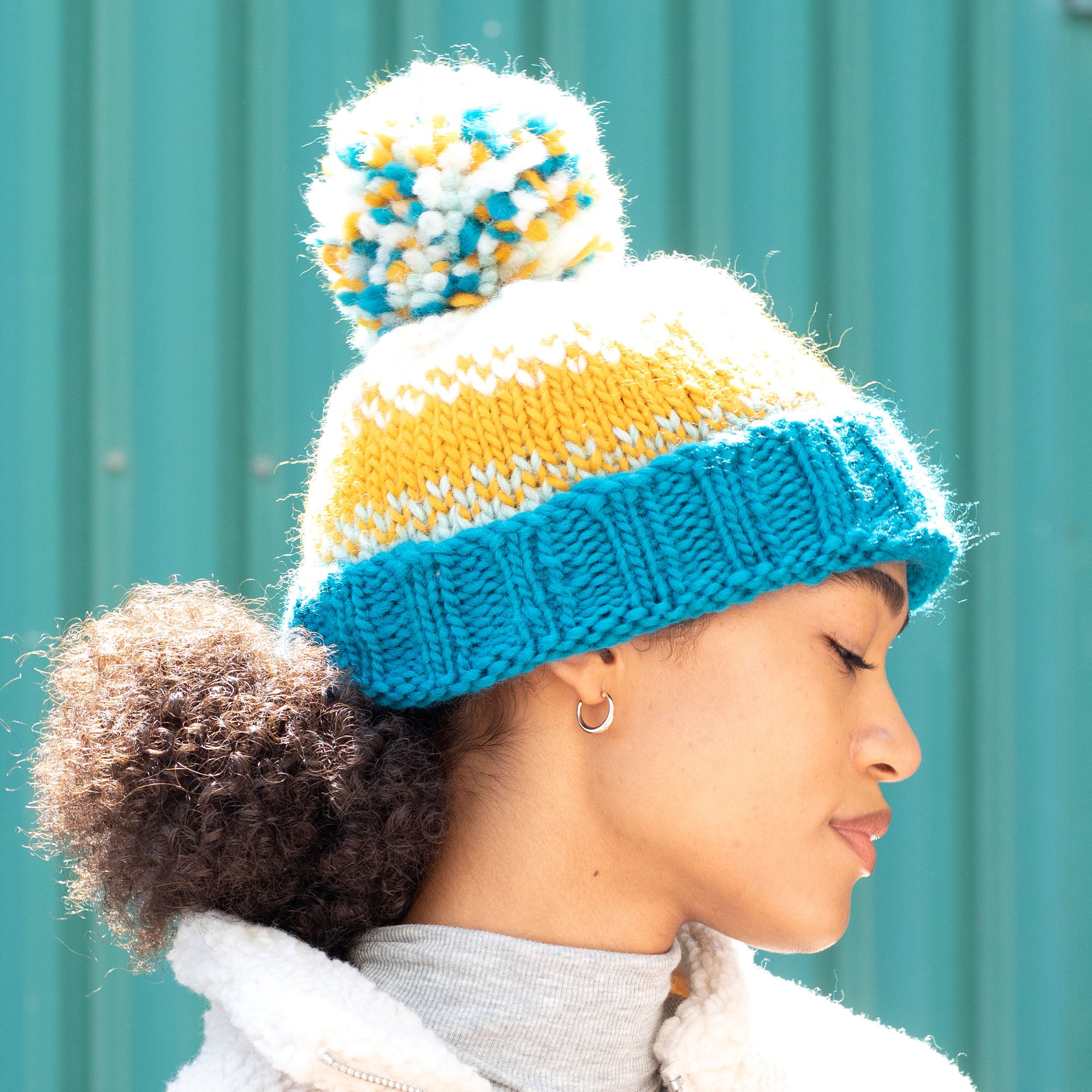 Free Easy Patons Dappled Shades Hat Knitting Pattern | Yarnspirations