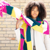 Free Patons Prism Paradise Blanket Scarf Knitting Pattern | Yarnspirations