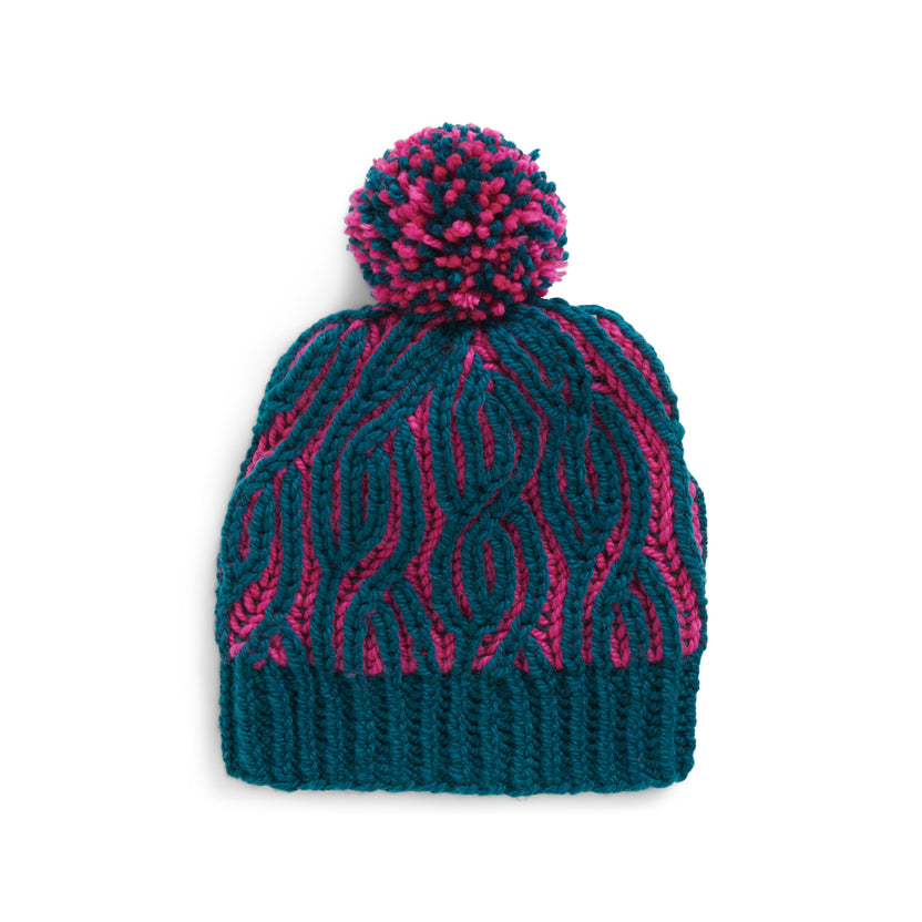 Free Patons Brioche Cables Hat Knitting Pattern | Yarnspirations