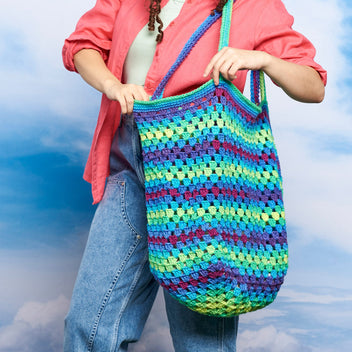 Free Easy Red Heart Granny Clusters Crochet Tote Pattern | Yarnspirations