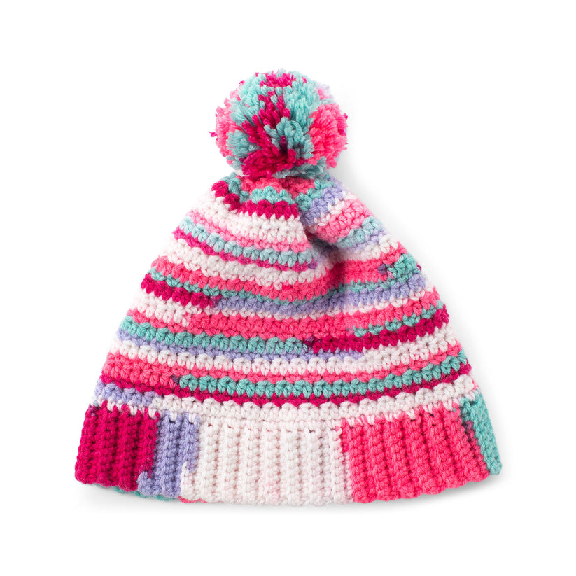 Free Easy Red Heart Scrappy Stripes Crochet Hat Pattern | Yarnspirations