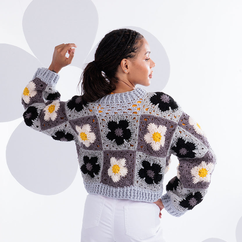 Free Easy Red Heart Flower Power Crochet Wrap Cardigan Pattern ...